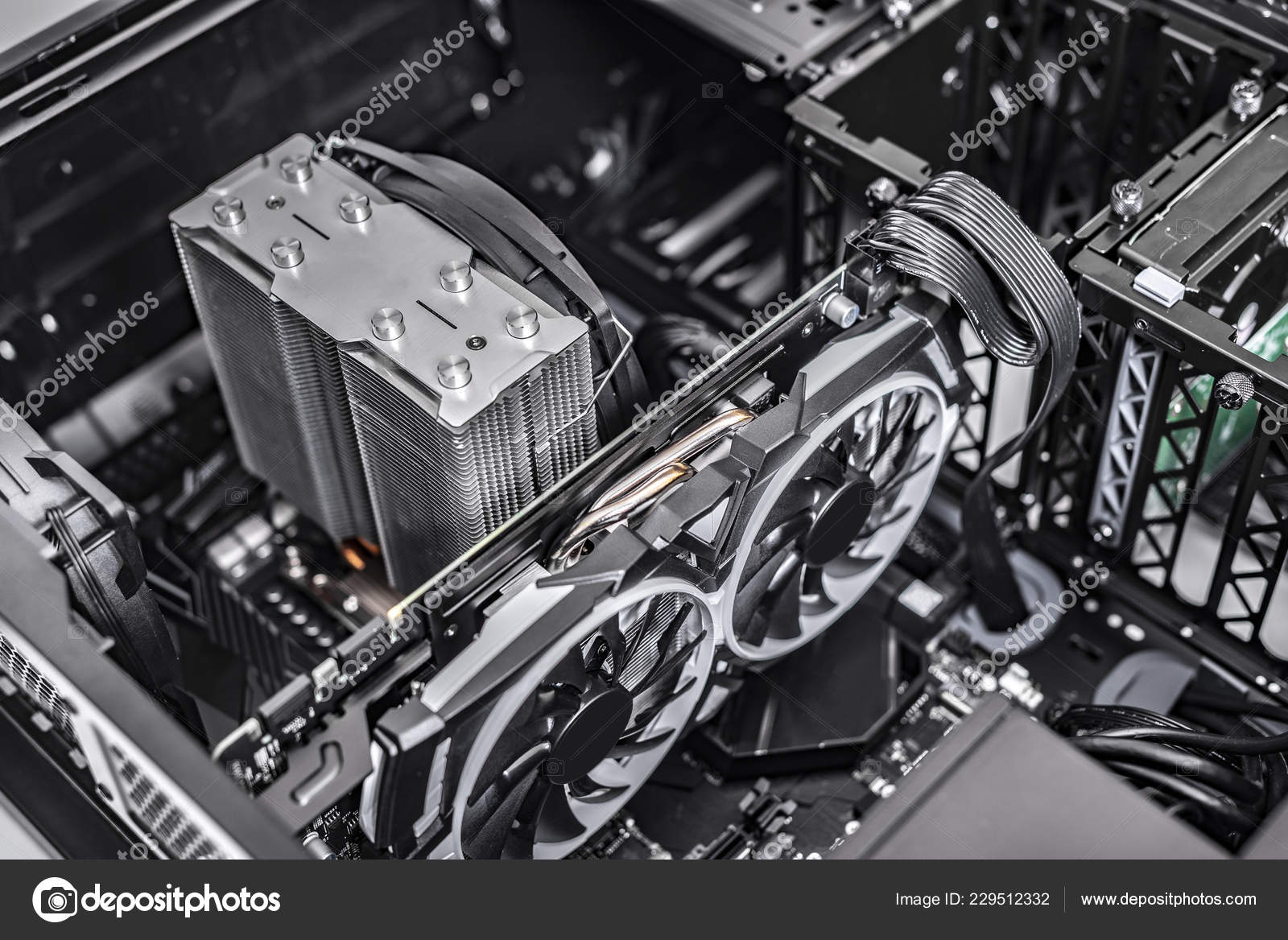 Components of the computer at the time of assembly of the PC. Stock ...