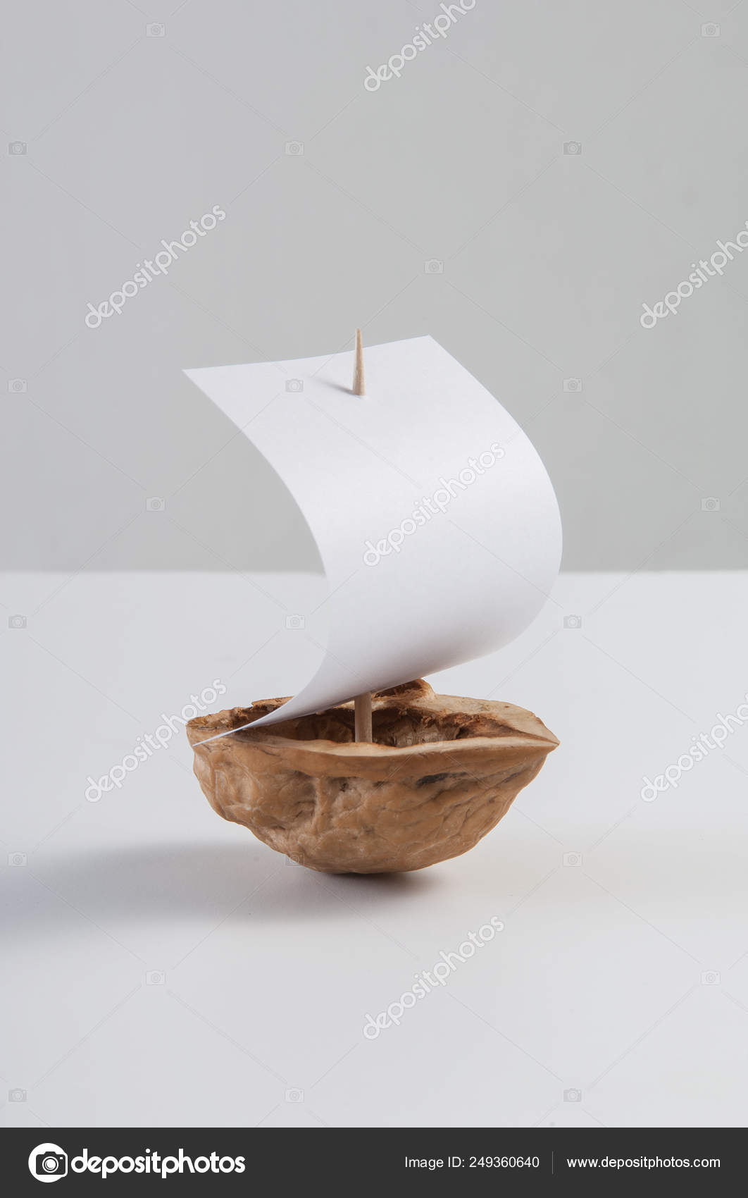 Walnut Boat White Background Stock Photo by ©UnitedPhotoStudio 249360640