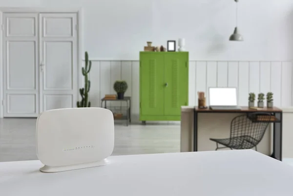 Close White Modem Table Decorative Living Room Background Style Stock ...