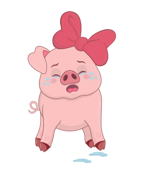 Sad Crying Pig Cartoon