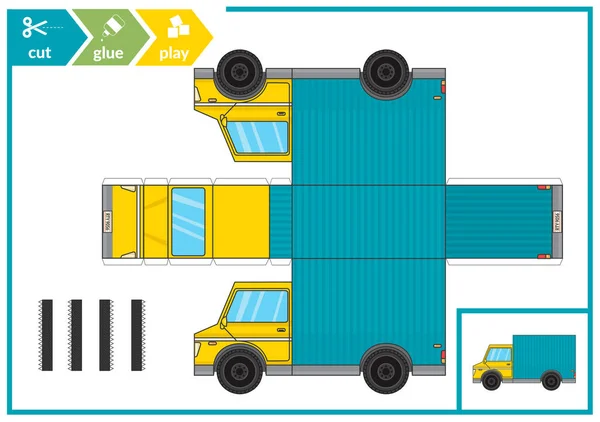 3d paper model car | Cut and glue a paper car. Children art game for ...