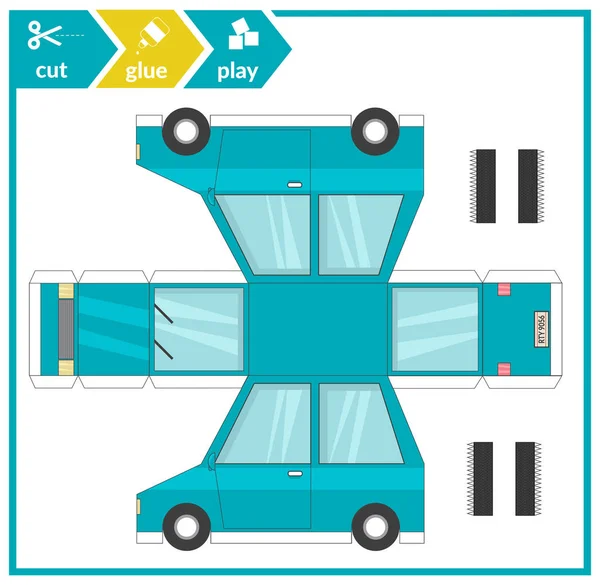 3d paper model car | Cut and glue a paper car. Children art game for ...
