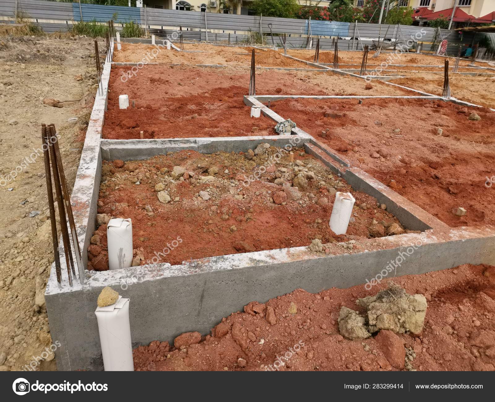 Primarily Reinforced Foundation Base Pillar Building — Stock Photo ...
