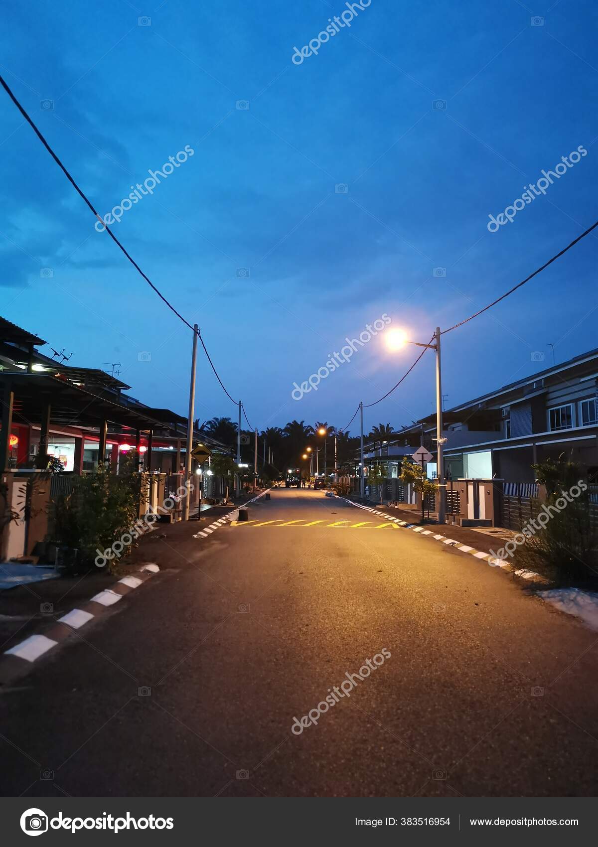City Lamp Post At Night