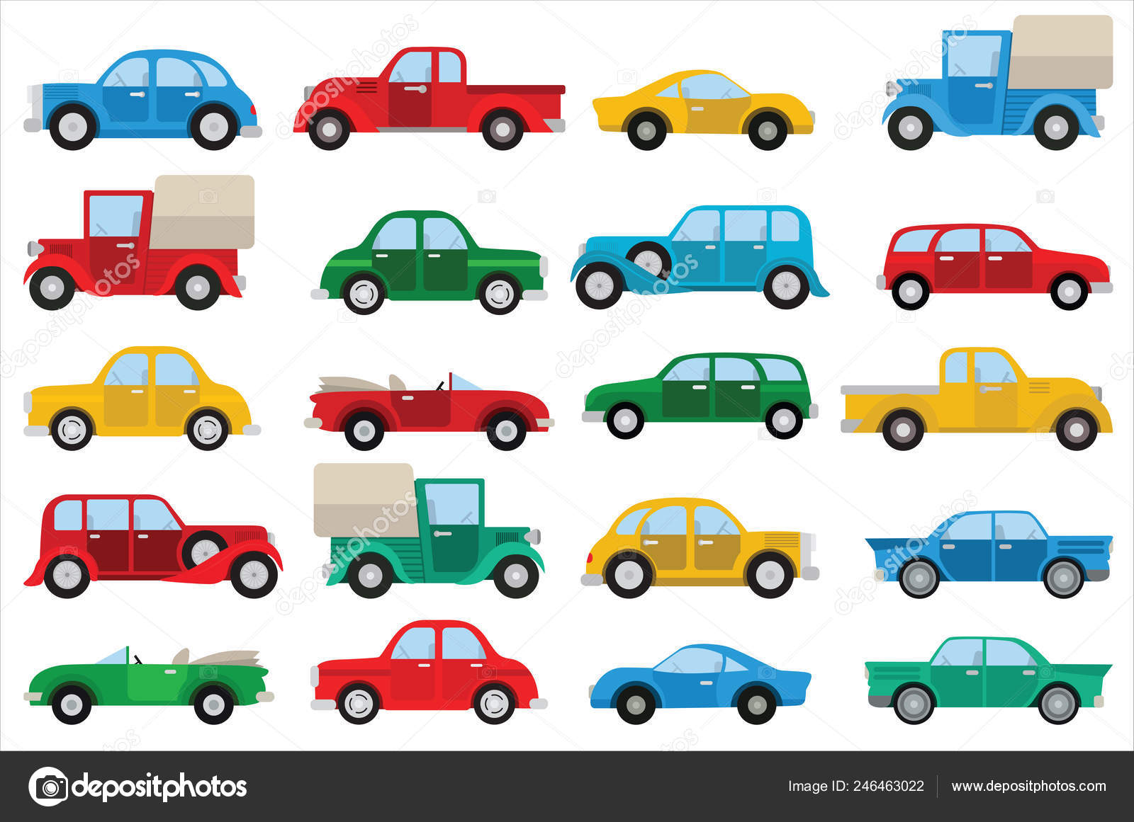 Vector Collection Simple Colorful Car Icons Stock Vector Image by ©jiri ...