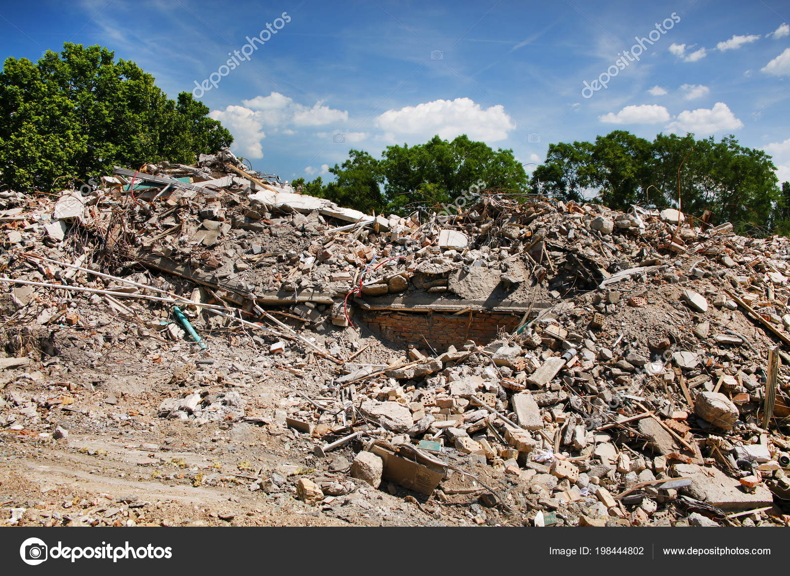 Pile Rubble Dismantled Building Demolition Site Stock Photo by ...