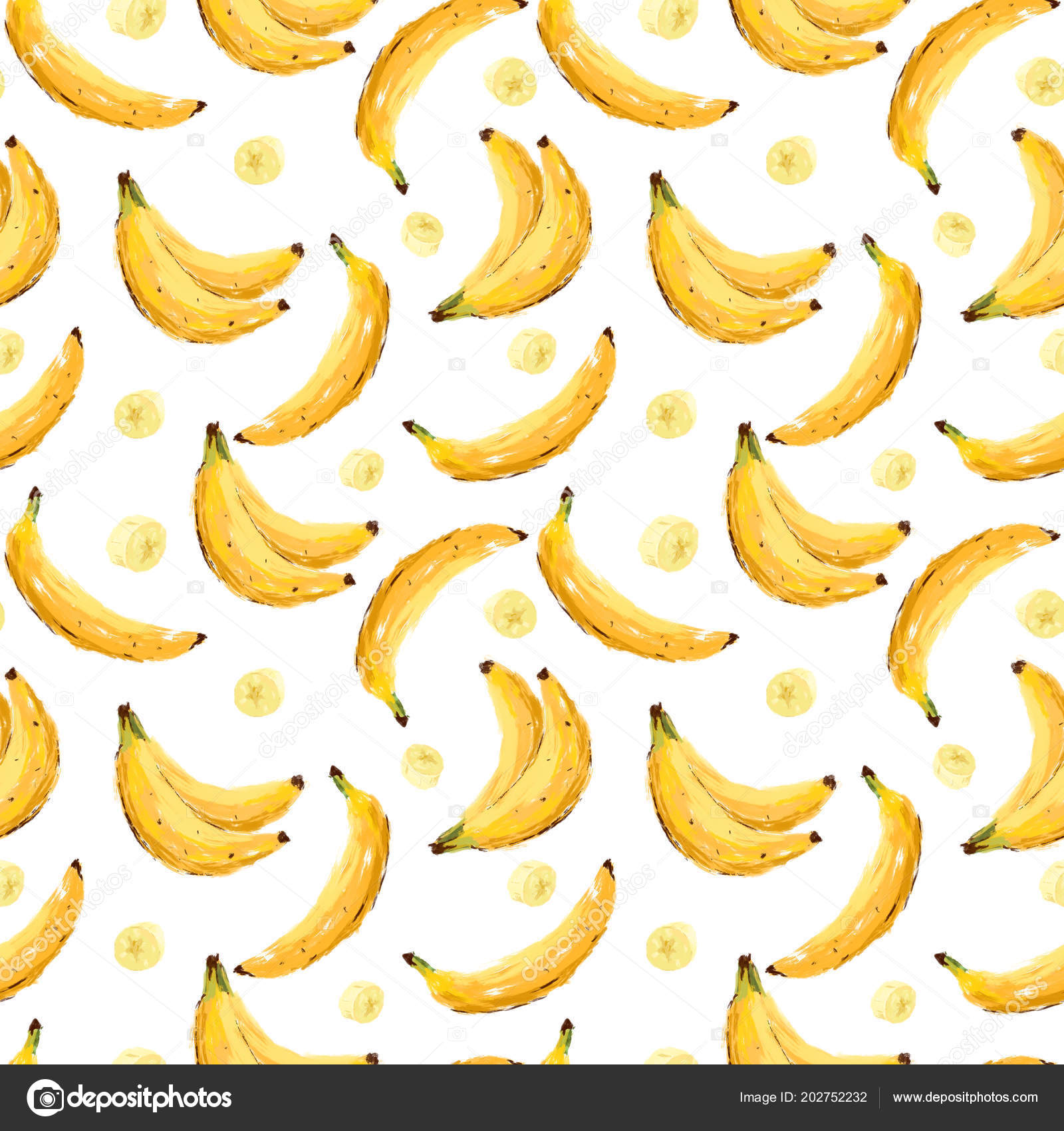 Seamless Summer Banana Abstract Pattern Digital Art Food Illustration ...