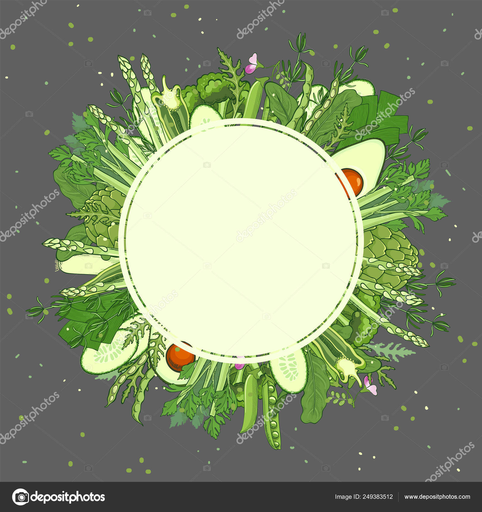 Green vegetables background template for banner. Healthy organic food ...