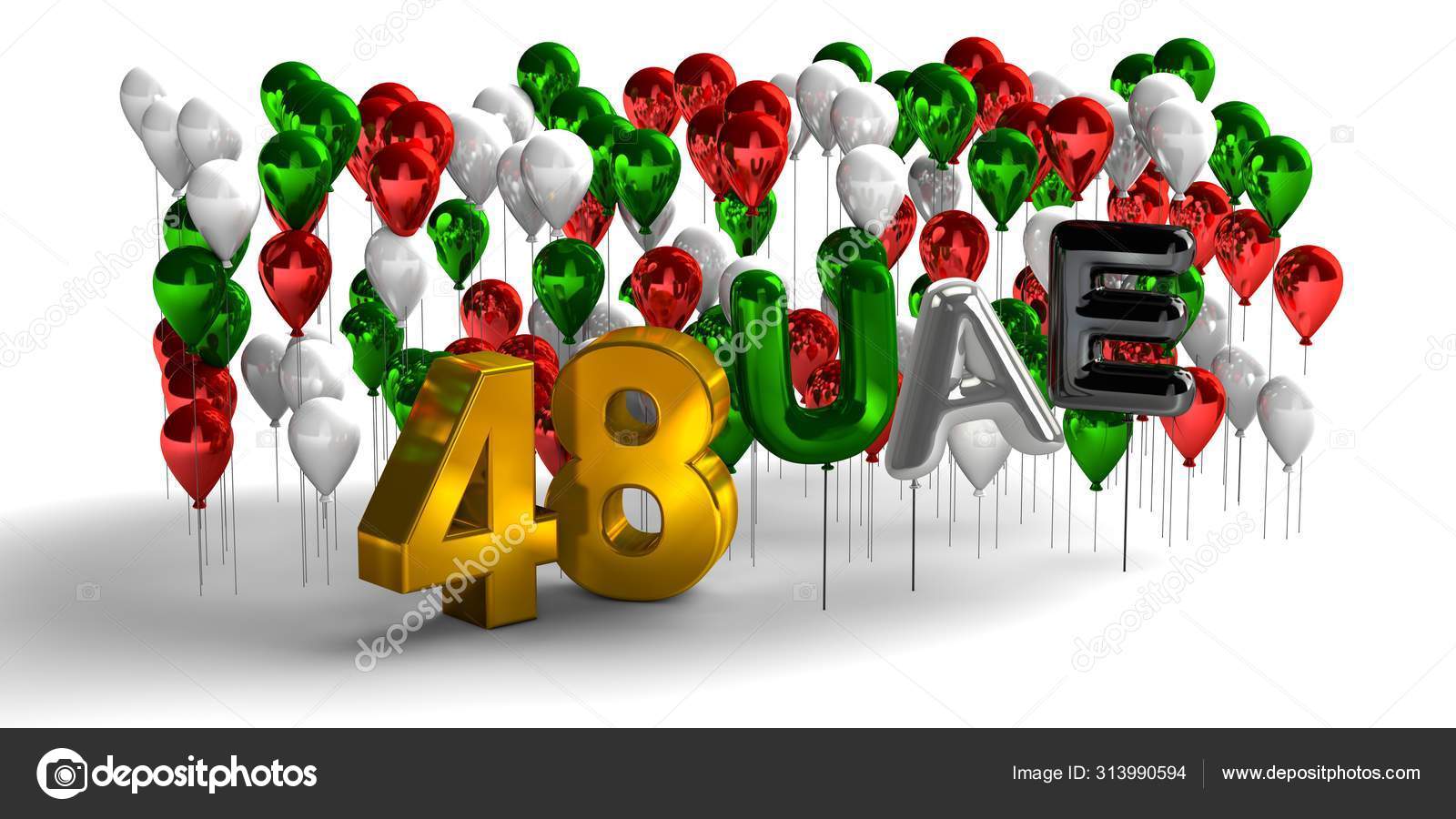 United Arab Emirates National Day Uae Balloon Spirit Union Uae — Stock ...