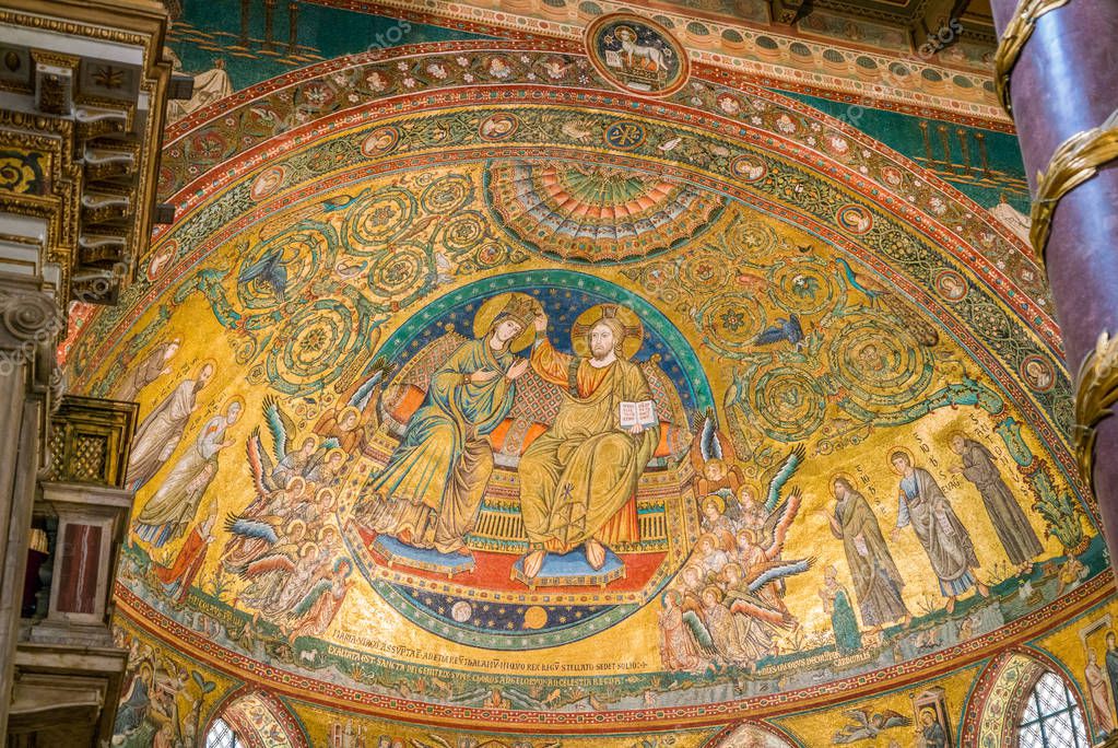 Coronaci n de la Virgen, mosaico de Jacopo Torriti en la Bas lica de Santa Maria Maggiore en ...