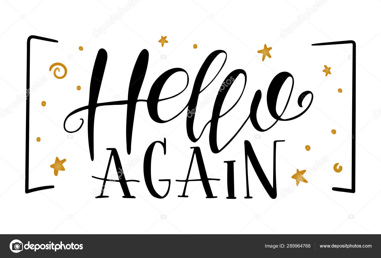 Hello Again Hand Draw Illustration — Stock Vector © Try-ly-la #289964768