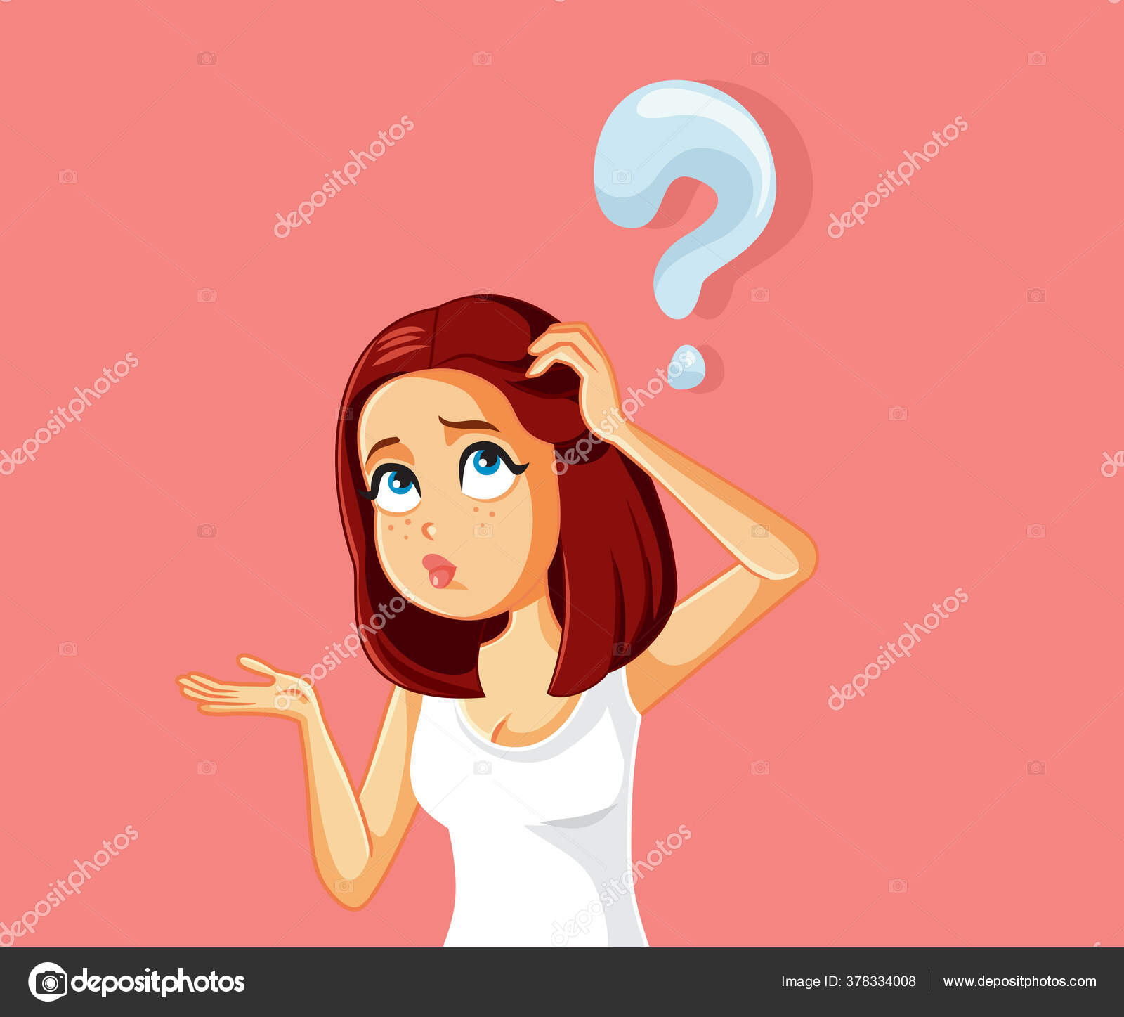 Woman Asking Questions Vector Cartoon Illustration Stock Vector Image ...