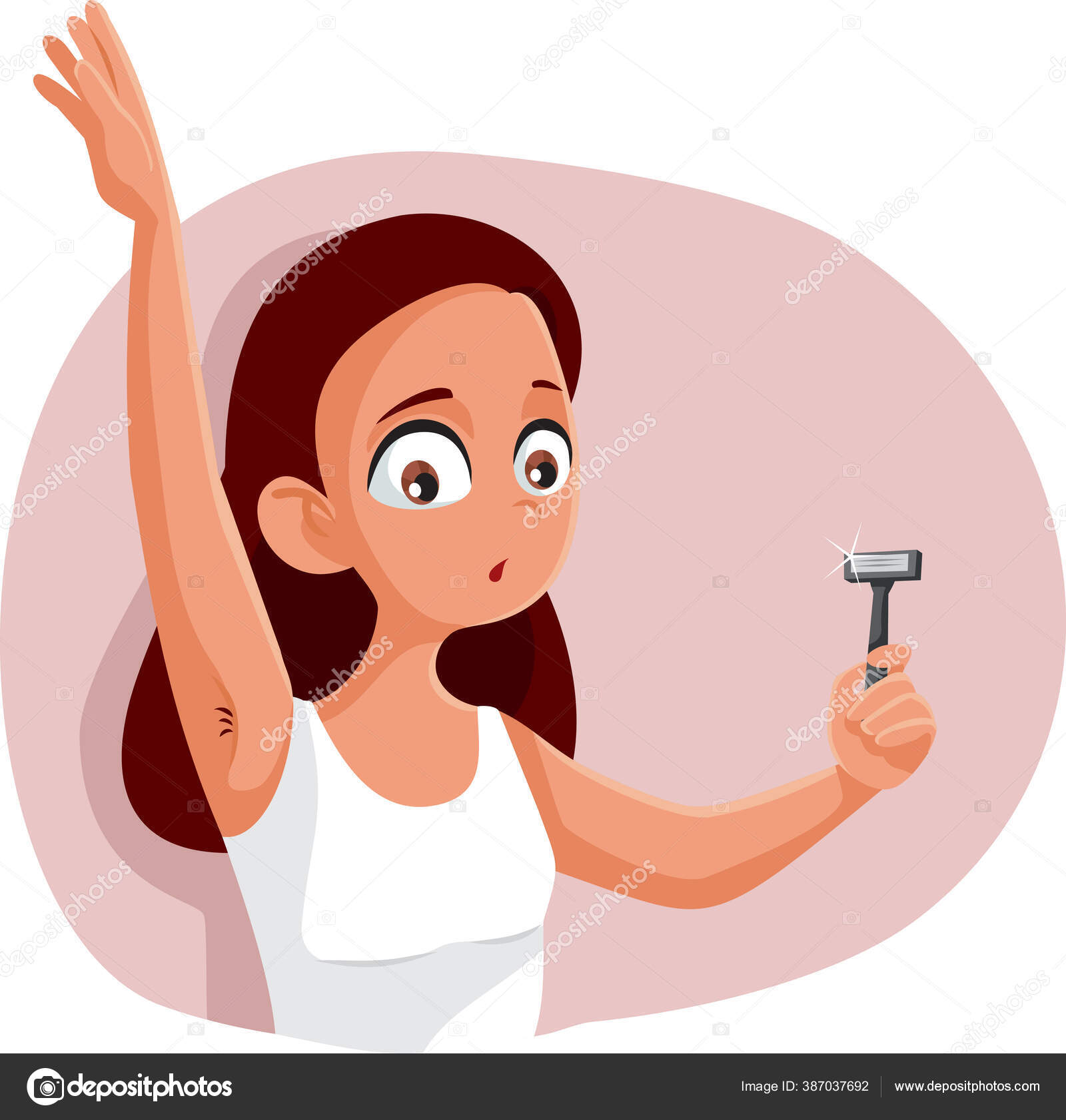 Adolescente Menina Barbear Axila Vetor Desenho Animado Ilustração Vetor ...