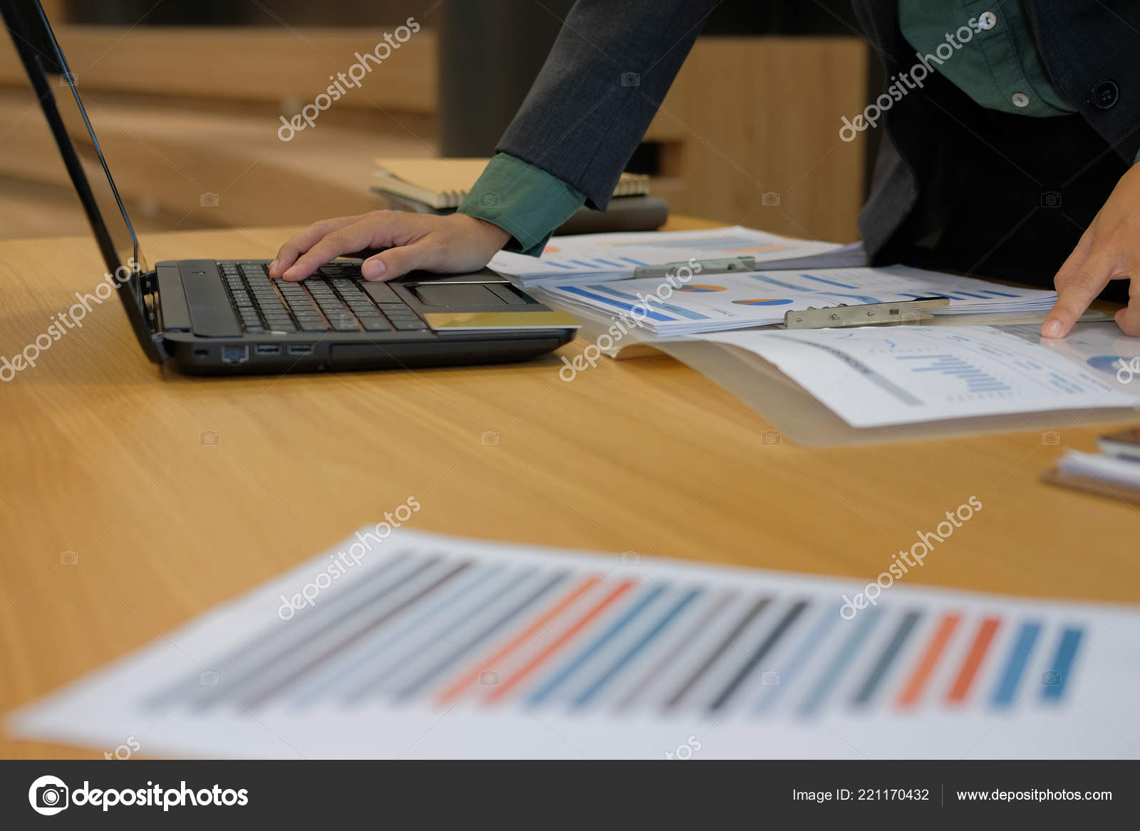 Businessman Using Computer Startup Man Working Document Office Male ...