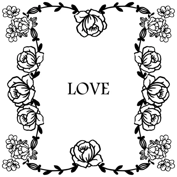 Beautiful Card Of Love Romantic With Various Artwork Of Leaf Flower