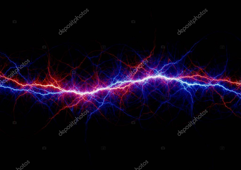 Rayo rojo y azul, fondo de plasma caliente y hielo 2025