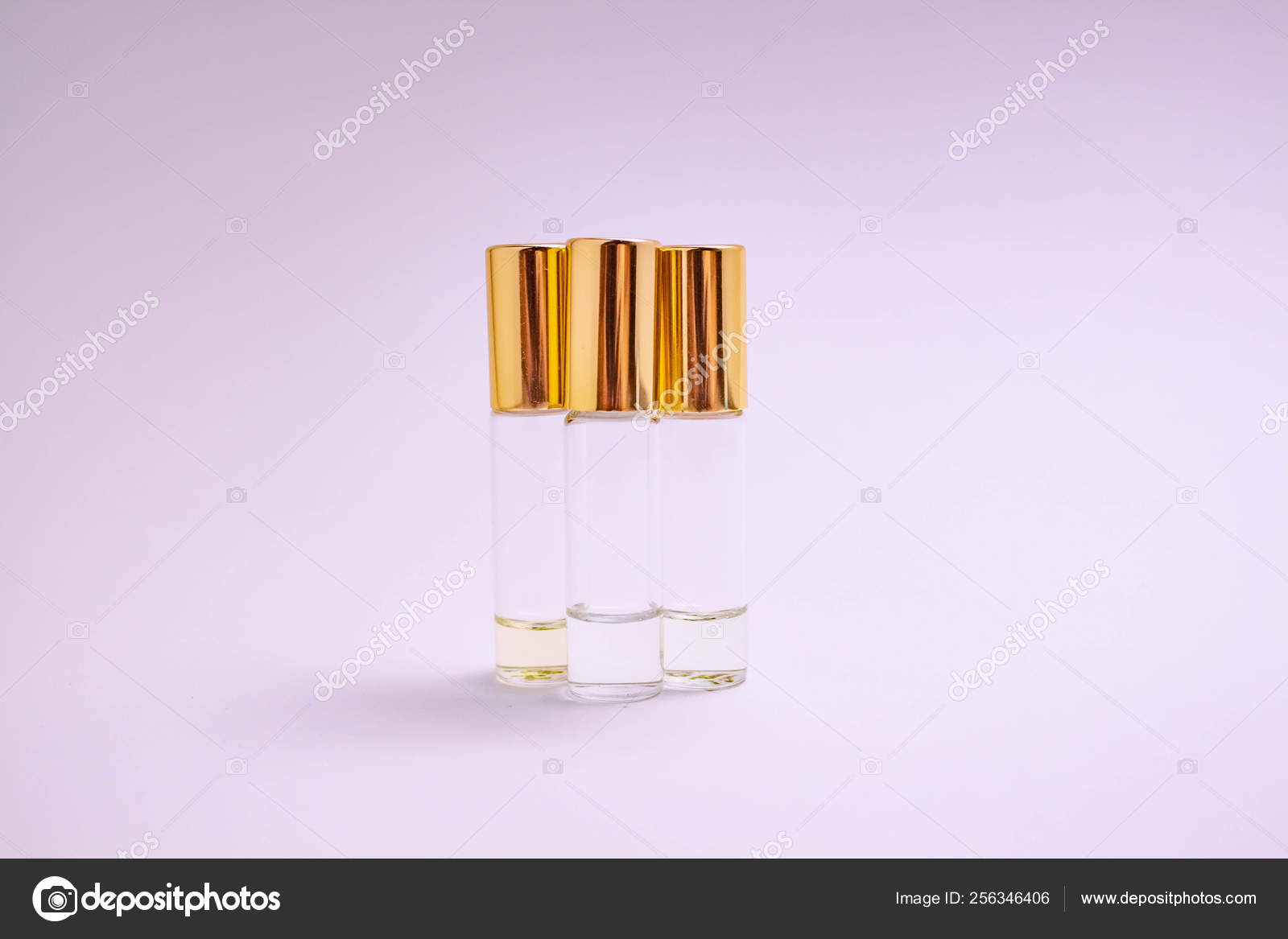 Perfume sampleson white background. Beautiful composition with perfume ...
