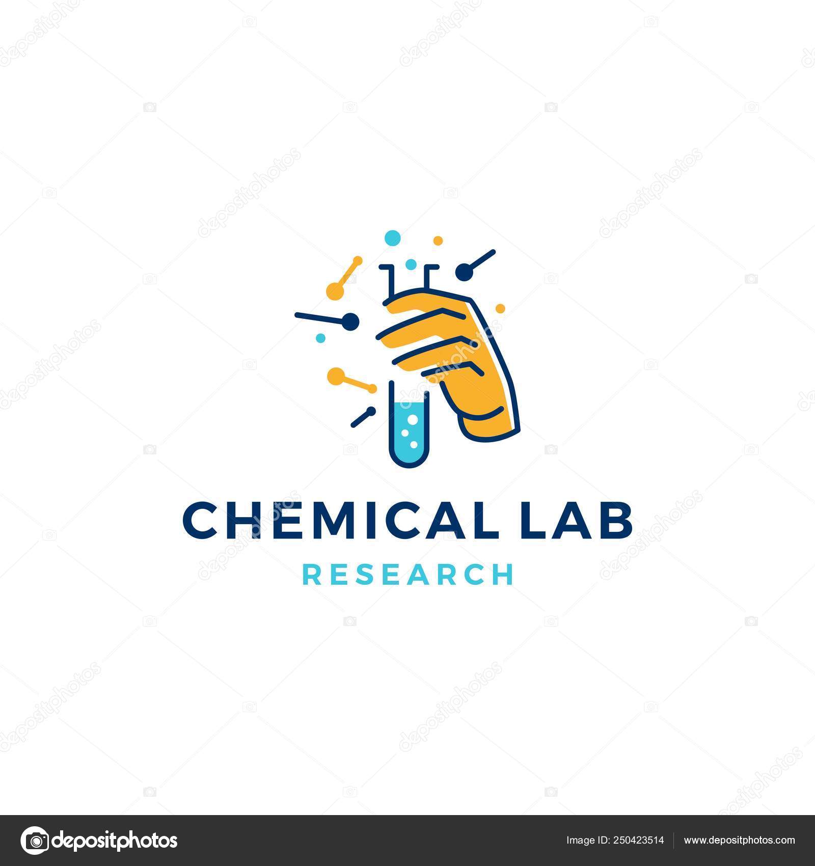 Hand hold laboratory glassware logo illustrative icon vector ...