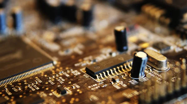 Close up of Electronic Circuits in Technology on Mainboard, system ...