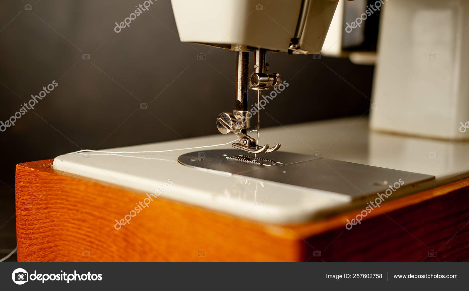 Close View Sewing Machine Details Ready Sewing — Stock Photo ...