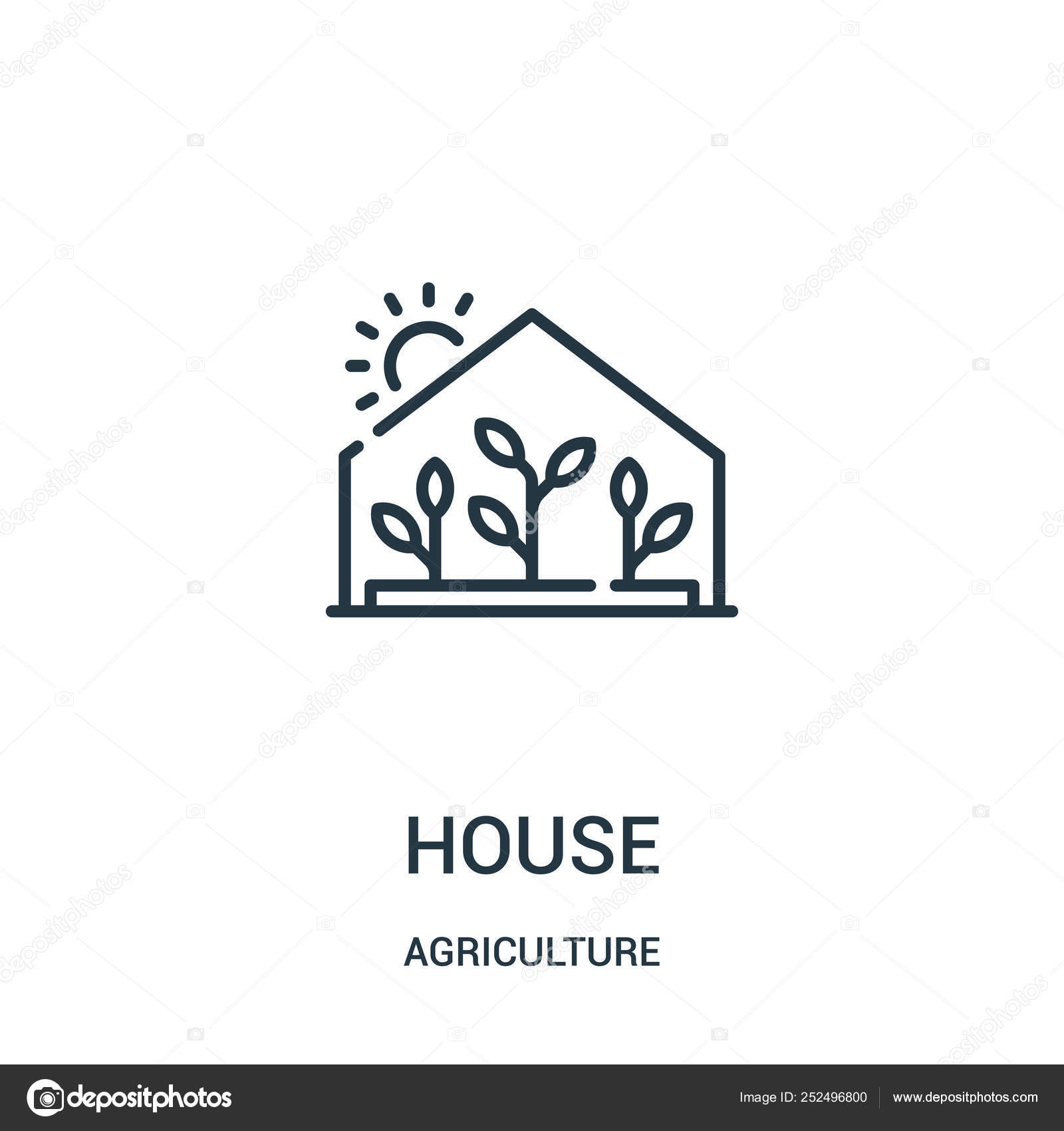 Greenhouse icon vector from agriculture collection. Thin line ...