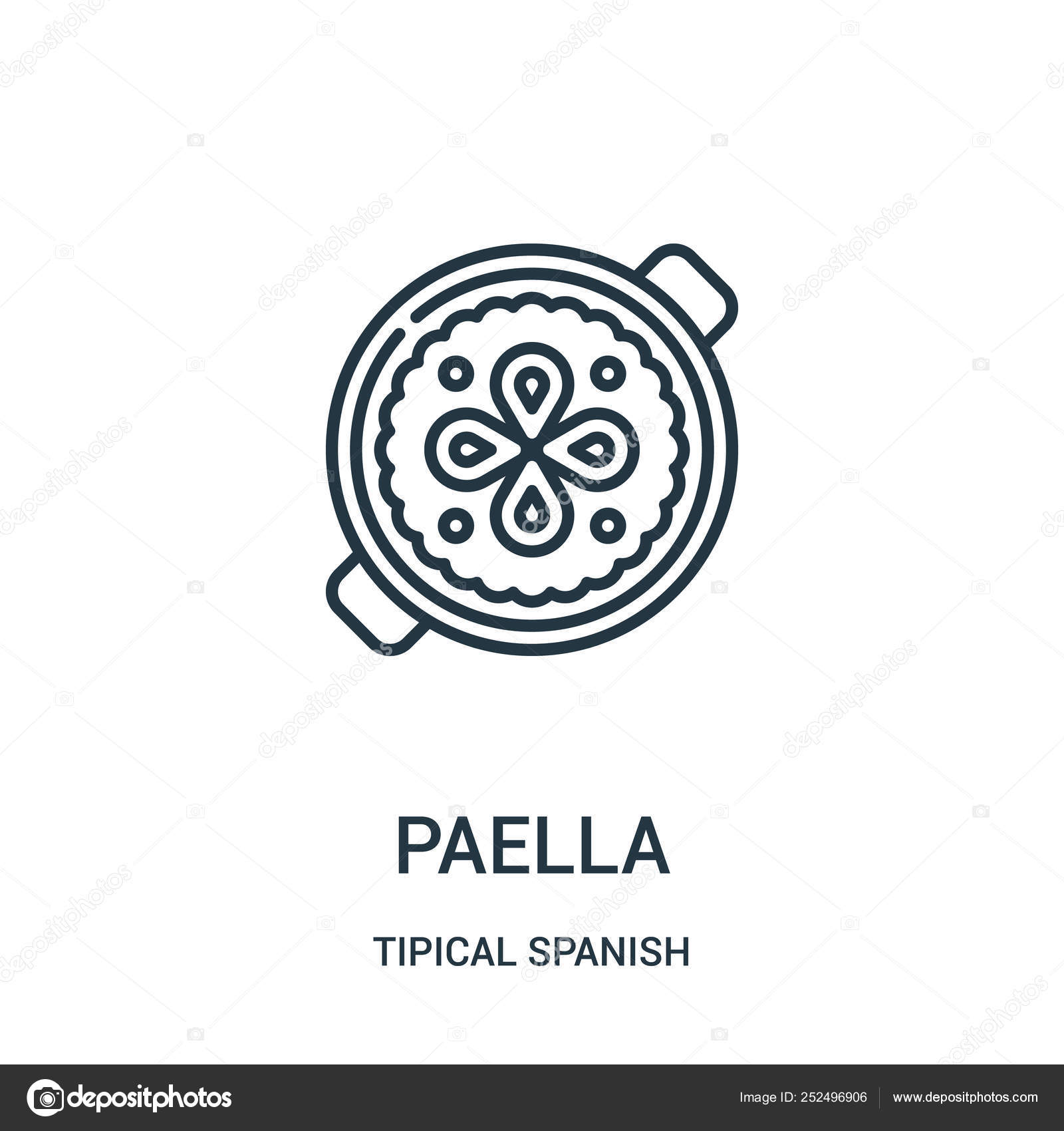 Paella icon vector from tipical spanish collection. Thin line paella ...
