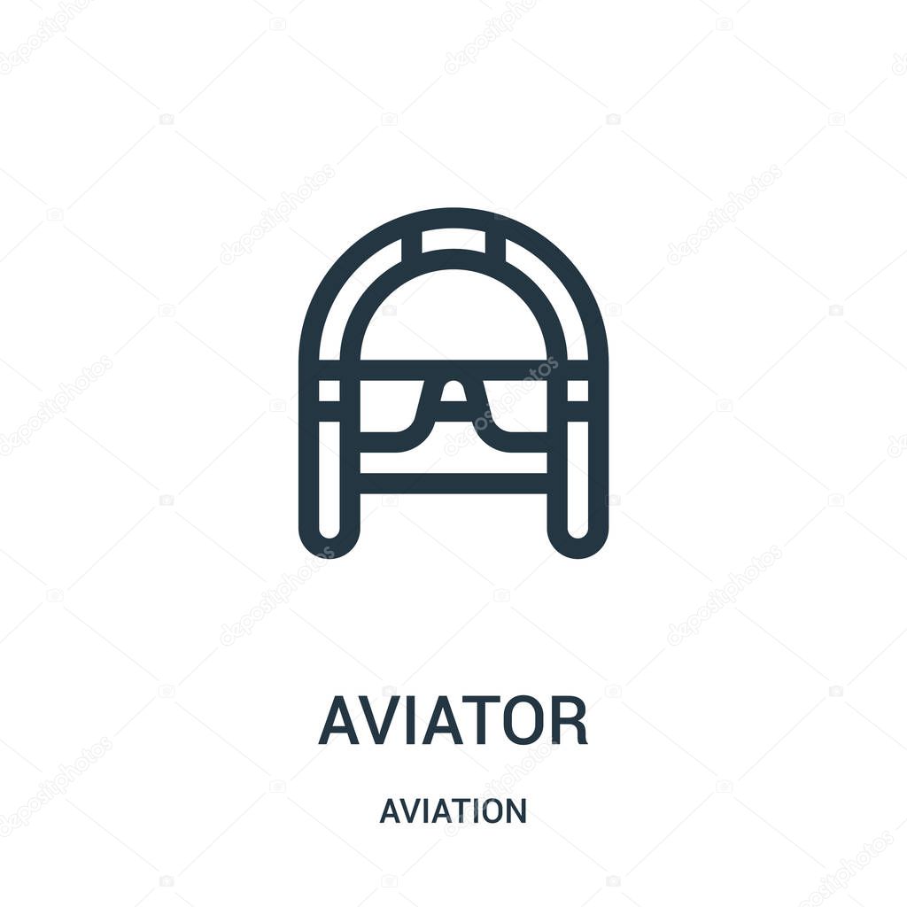 aviador vector icono de la colección de aviación. Línea delgada aviador ...
