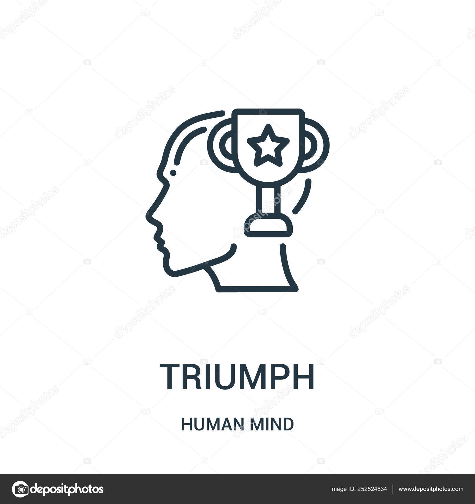 Triumph icon vector from human mind collection. Thin line triumph ...