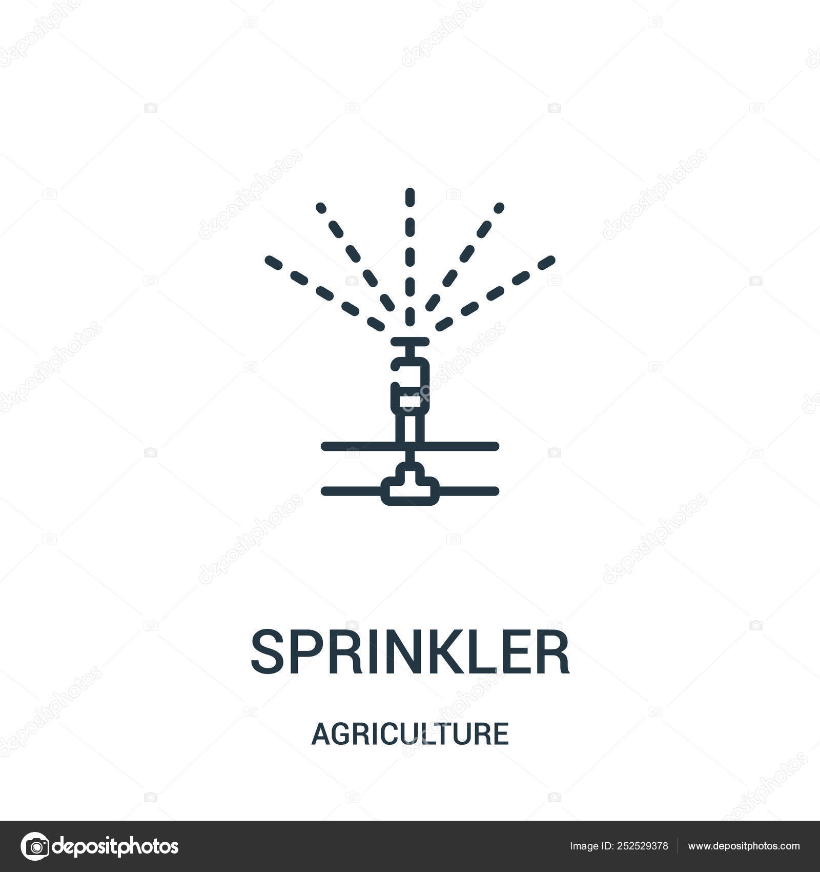 Sprinkler icon vector from agriculture collection. Thin line sprinkler ...