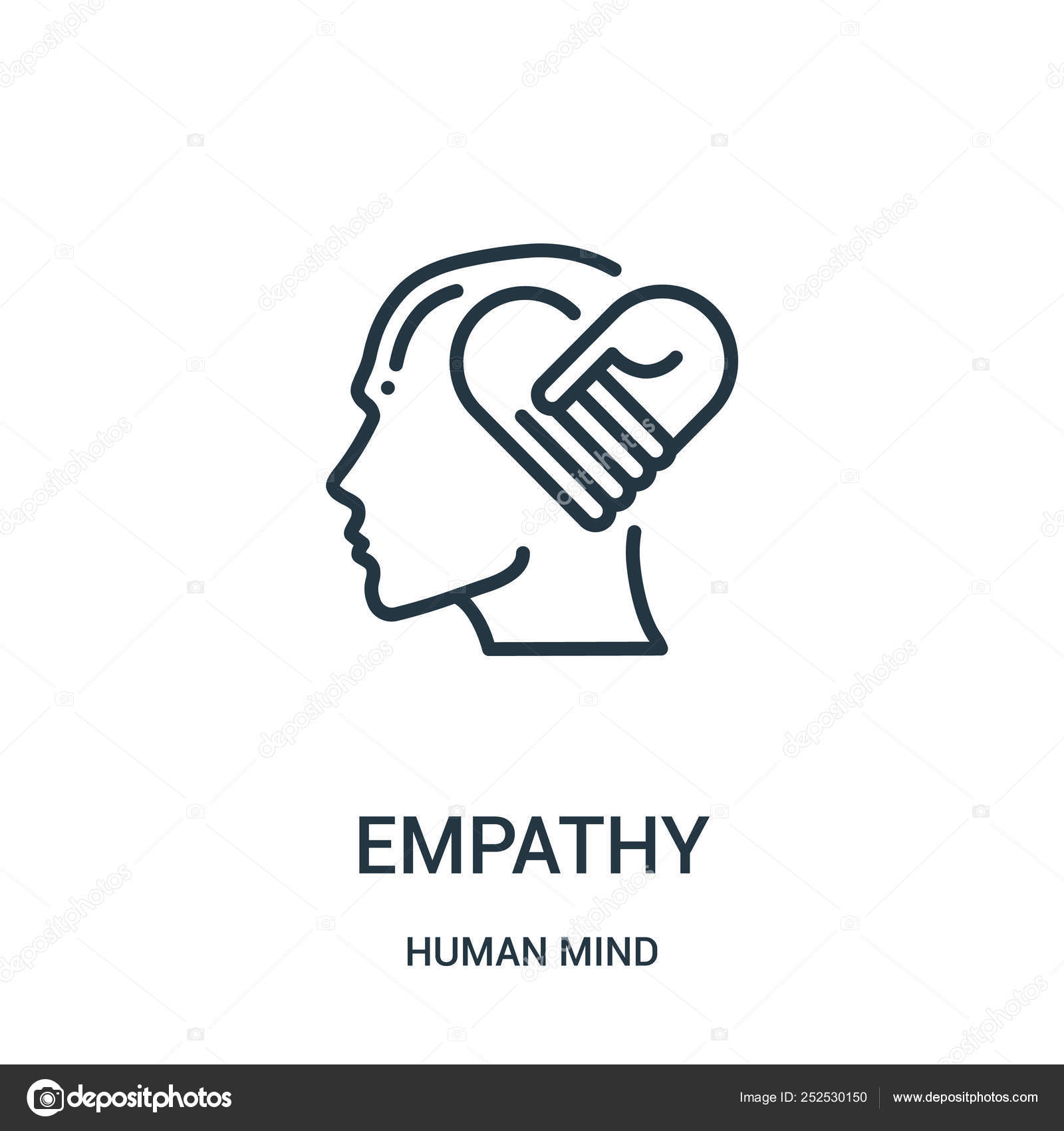 Empathy icon vector from human mind collection. Thin line empathy outline icon vector ...