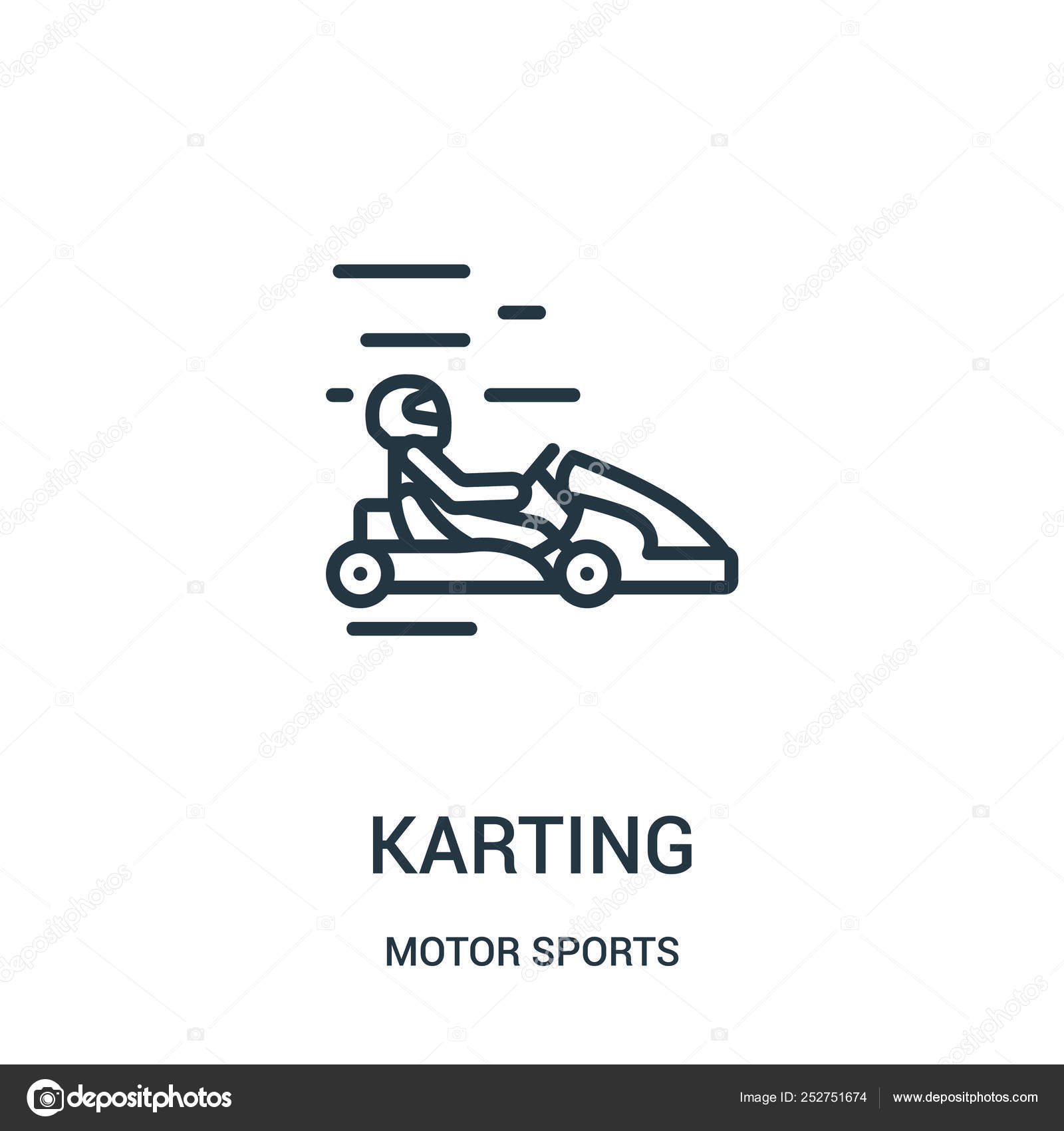 Karting icon vector from motor sports collection. Thin line karting ...