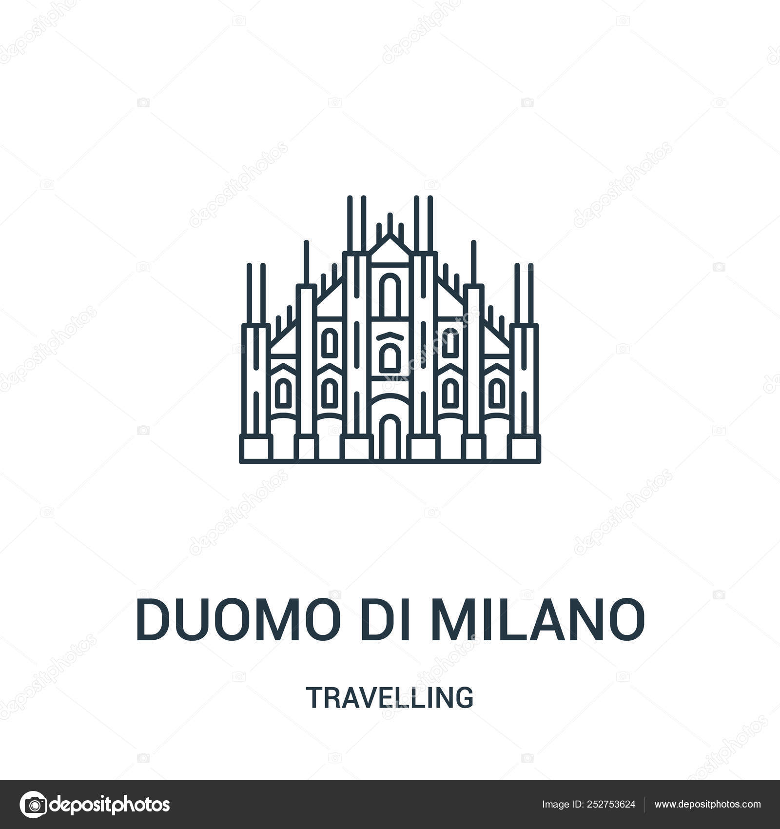 Duomo di milano icon vector from travelling collection. Thin line duomo ...