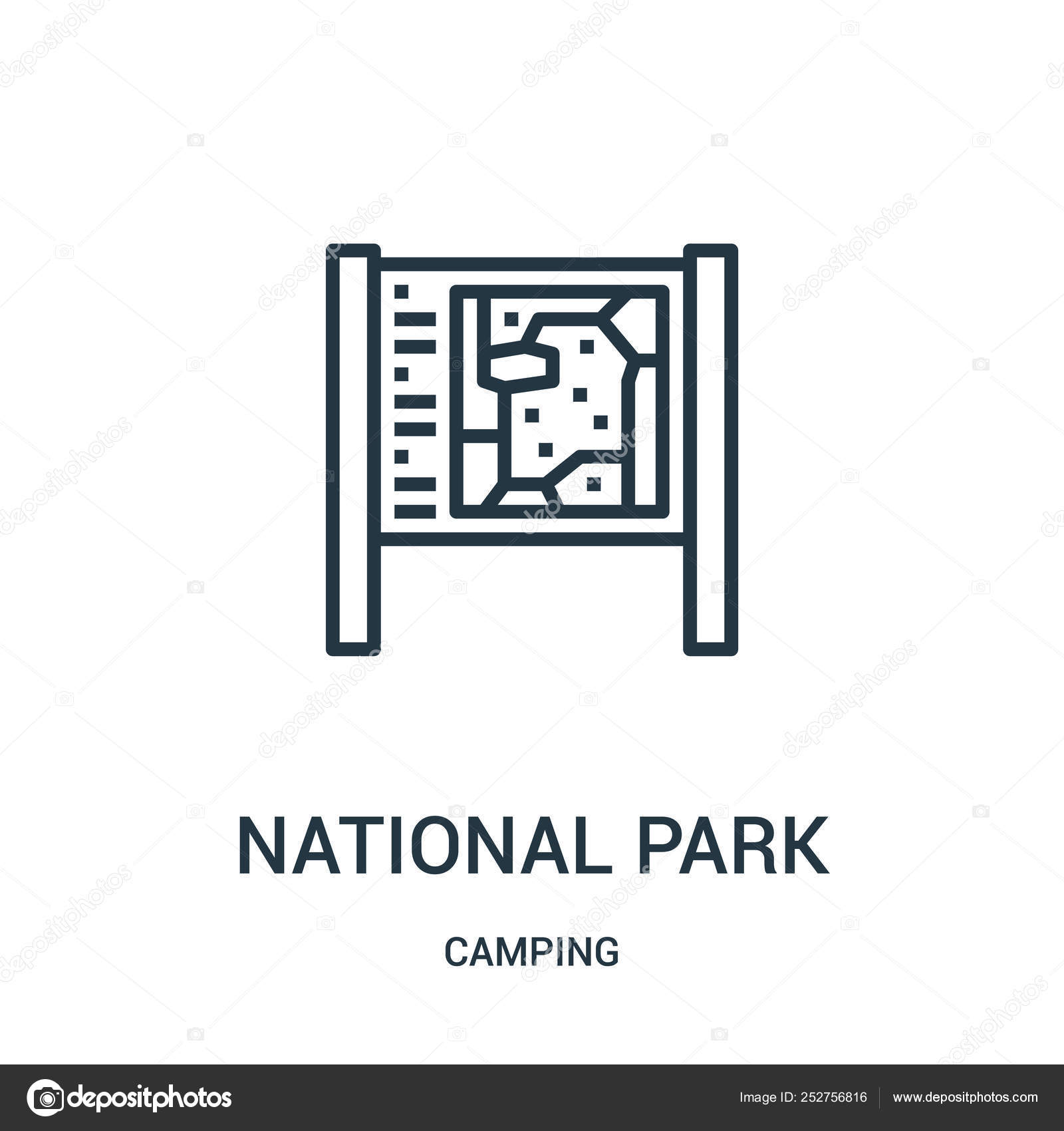 National park icon vector from camping collection. Thin line national ...