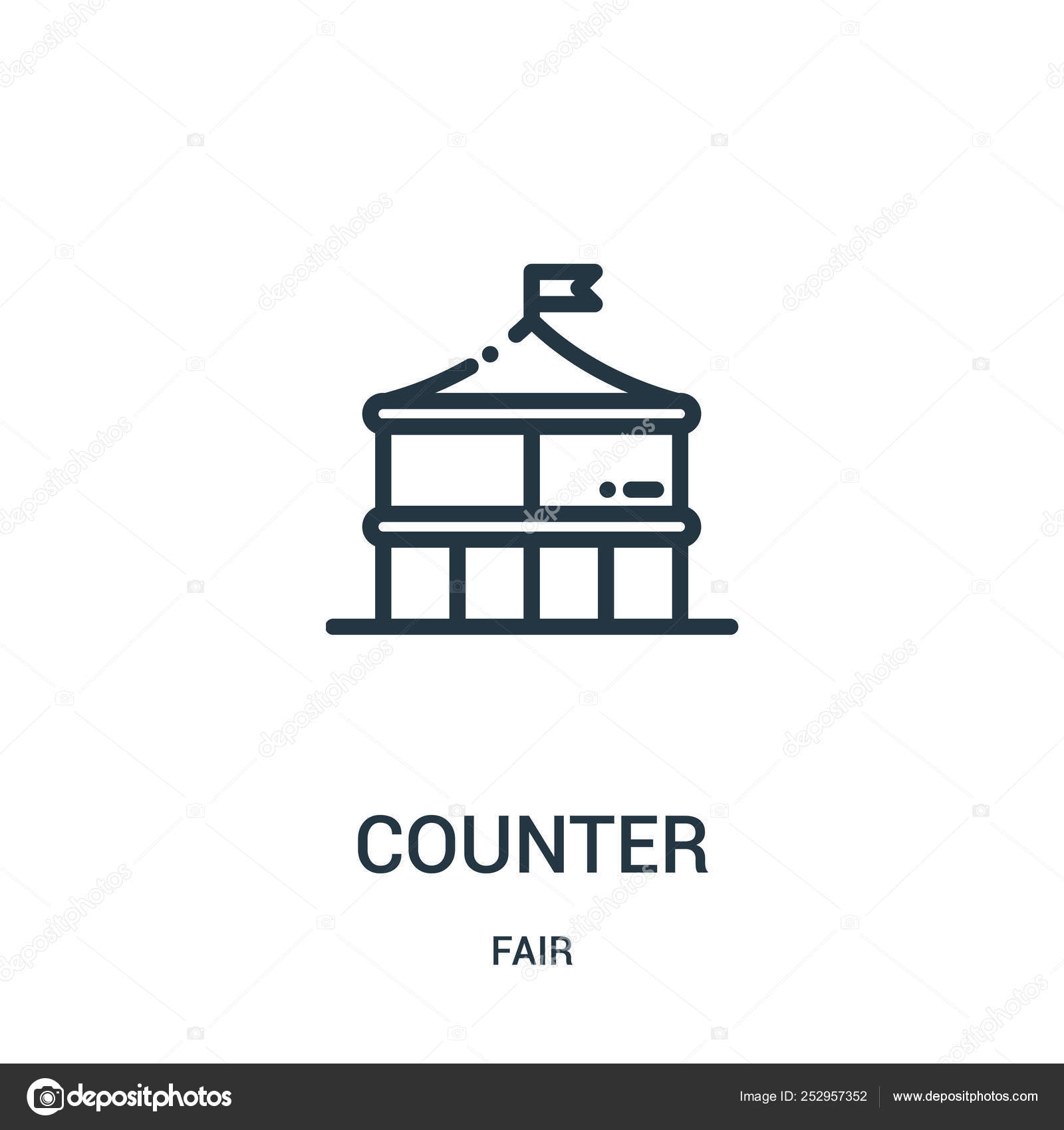 Counter icon vector from fair collection. Thin line counter outline ...