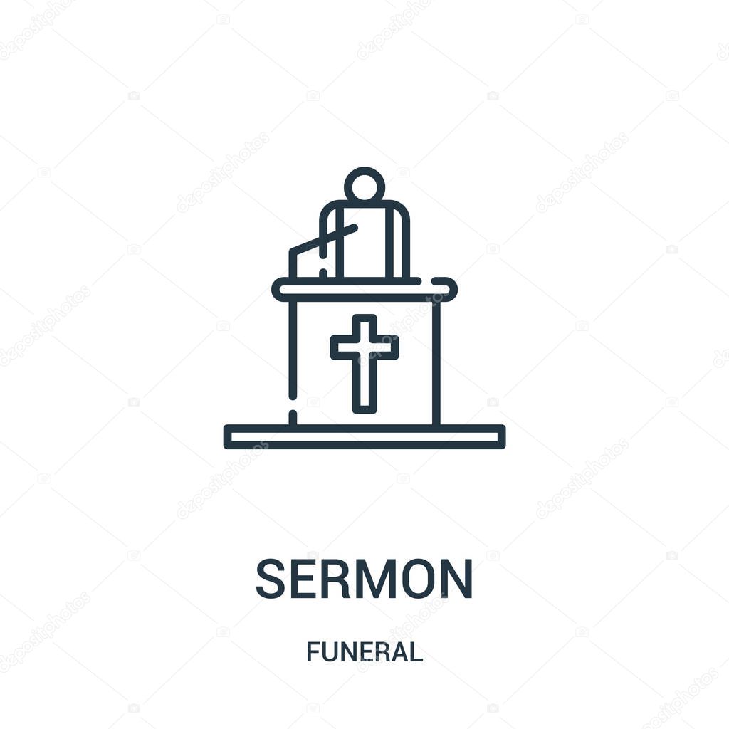 Sermón Vector Icono De La Colección Funeraria Ilustración De Vector De