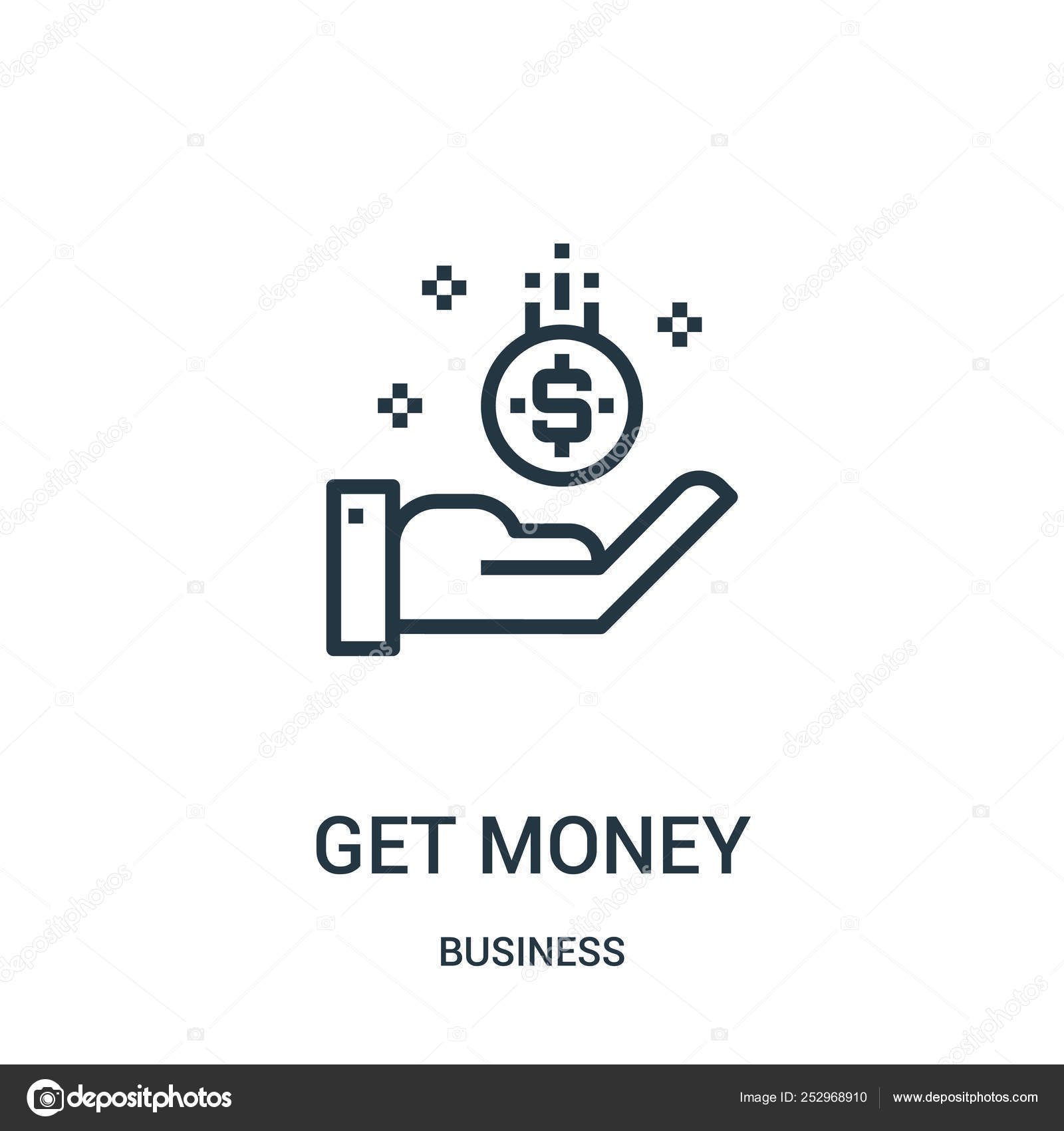 Get money icon vector from business collection. Thin line get money ...