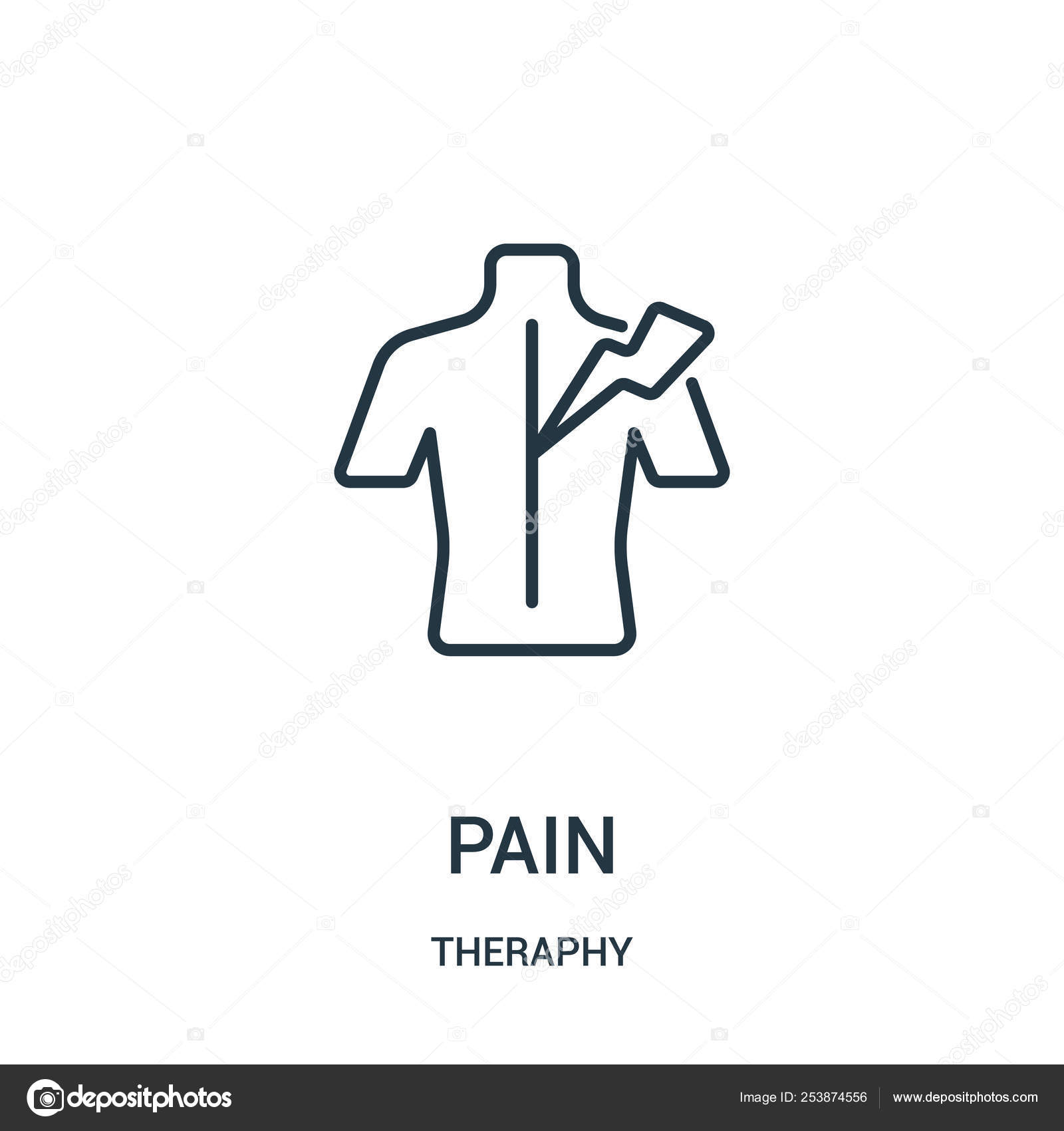 Pain icon vector from theraphy collection. Thin line pain outline icon ...