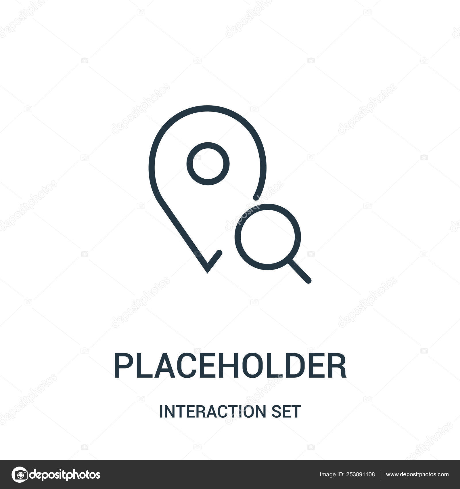 Placeholder icon vector from interaction set collection. Thin line ...