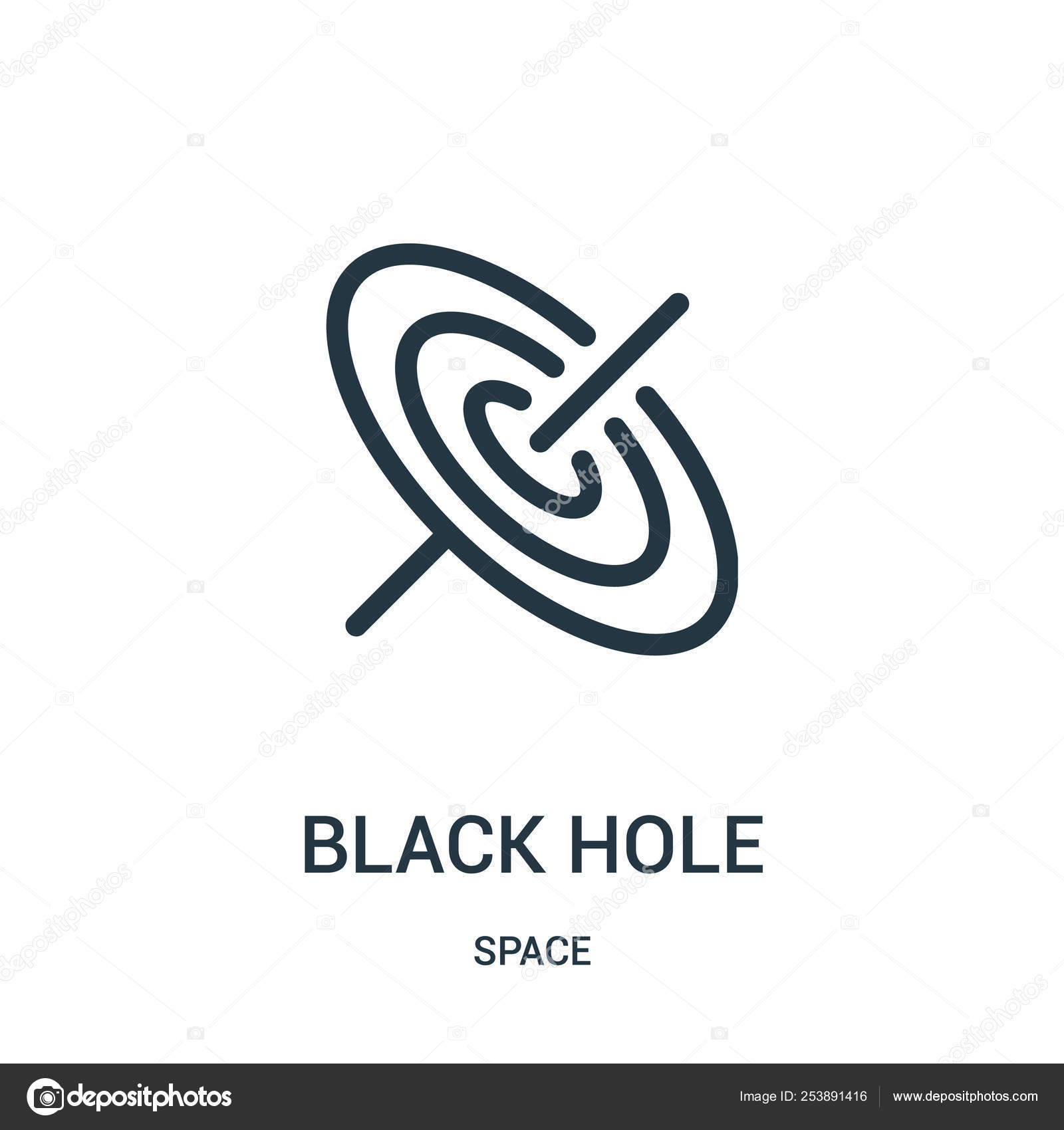 Black hole icon vector from space collection. Thin line black hole ...