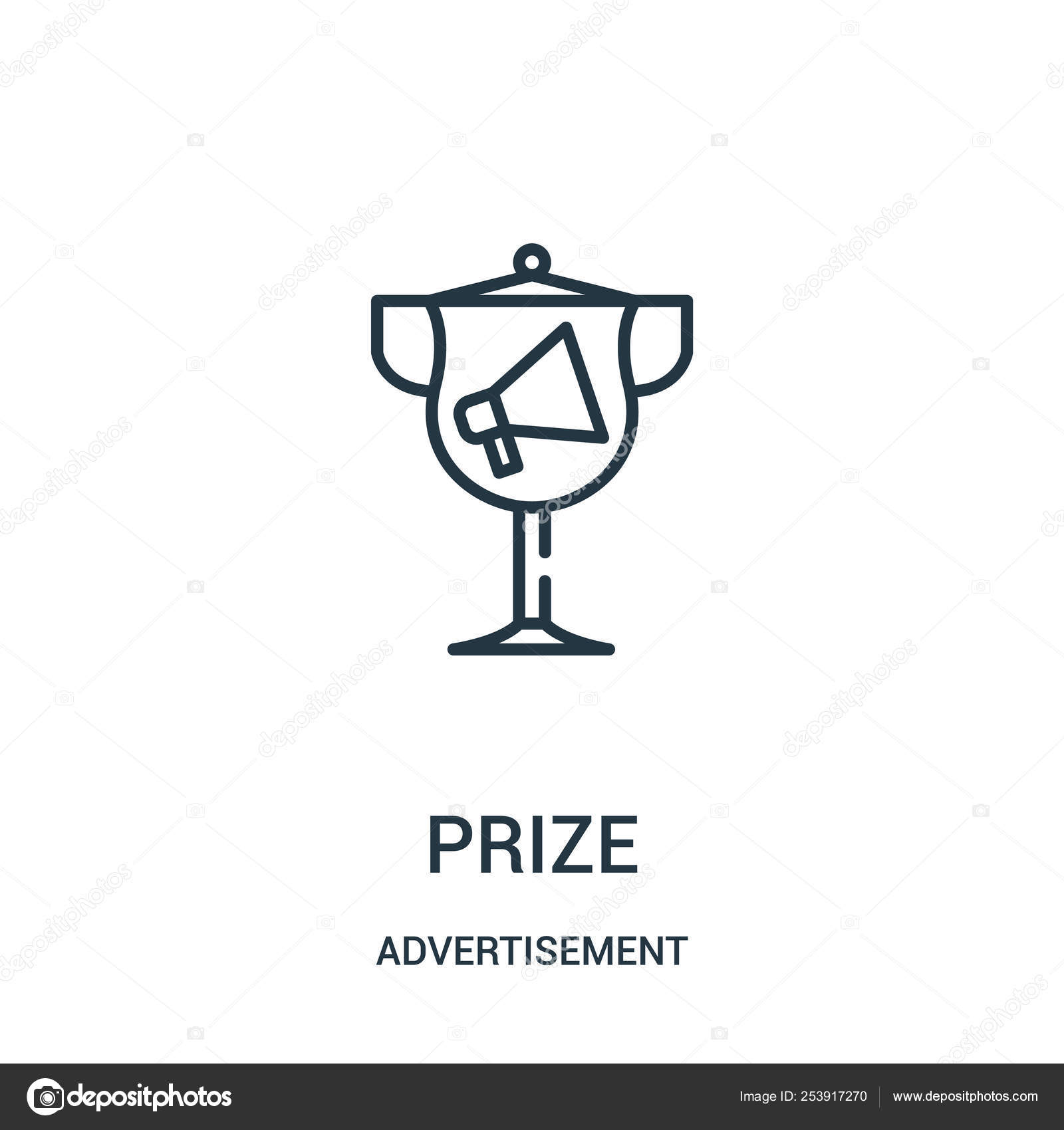 Prize icon vector from advertisement collection. Thin line prize ...