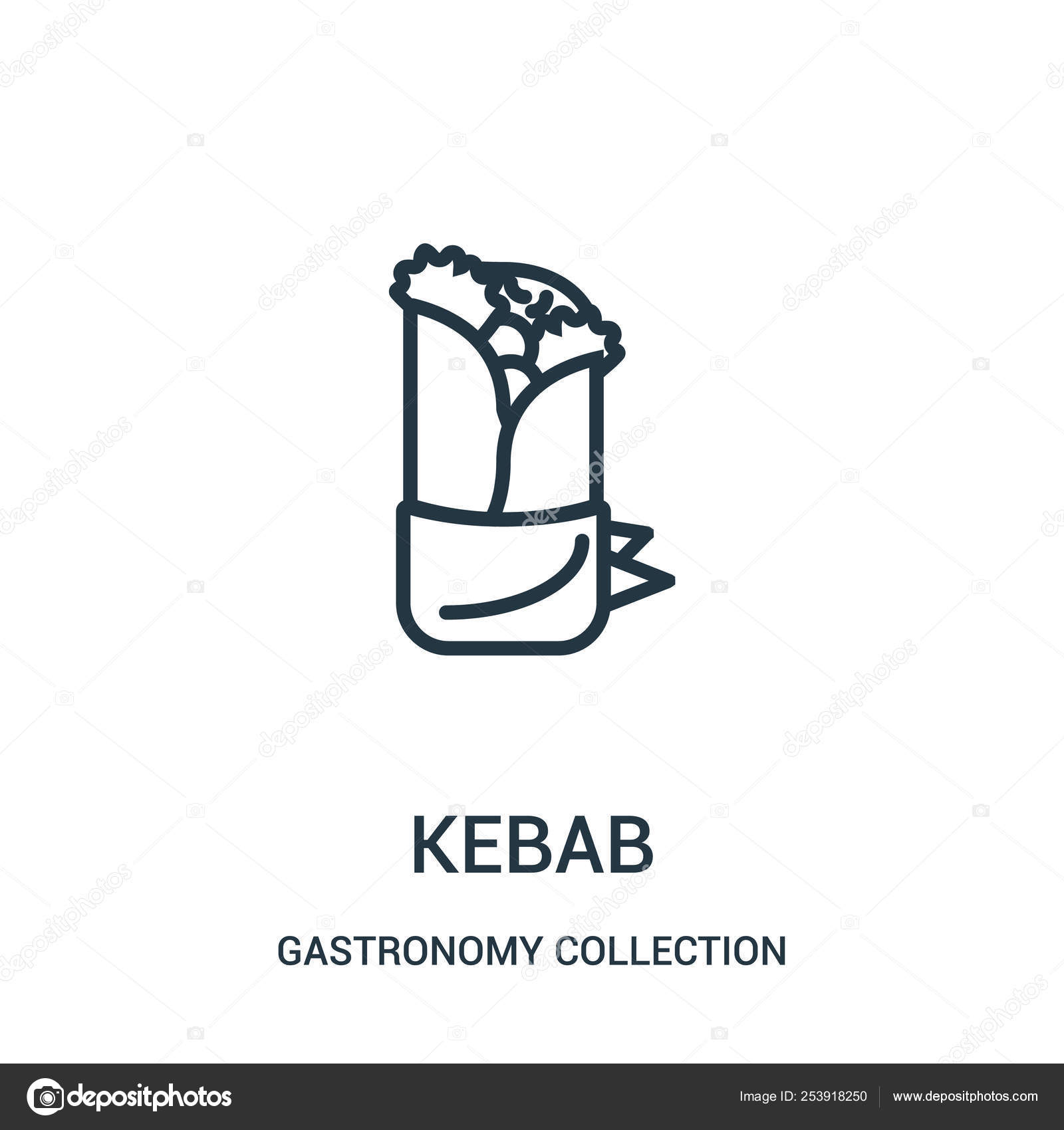 Kebab icon vector from gastronomy collection collection. Thin line ...