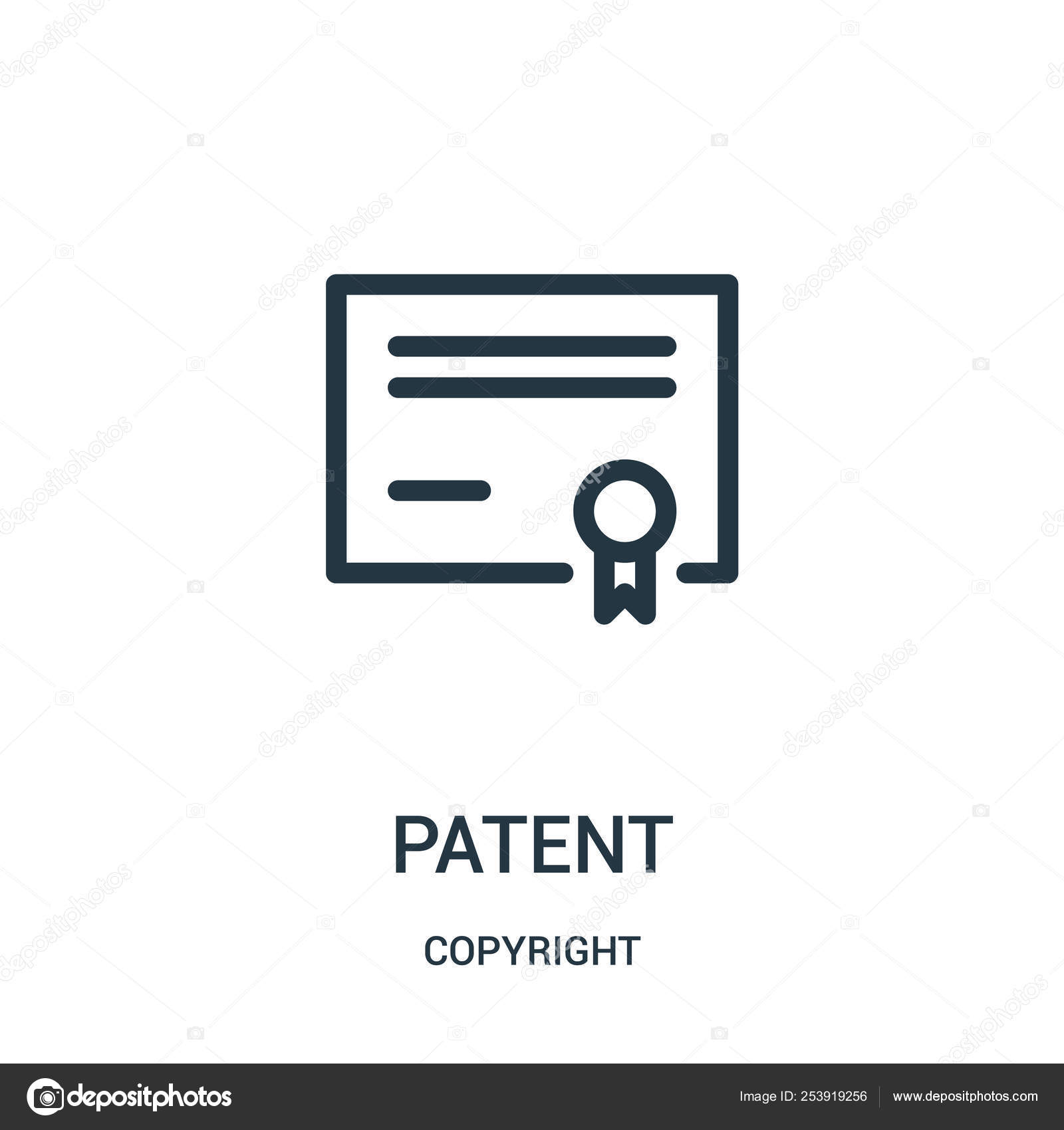 Patent icon vector from copyright collection. Thin line patent outline ...