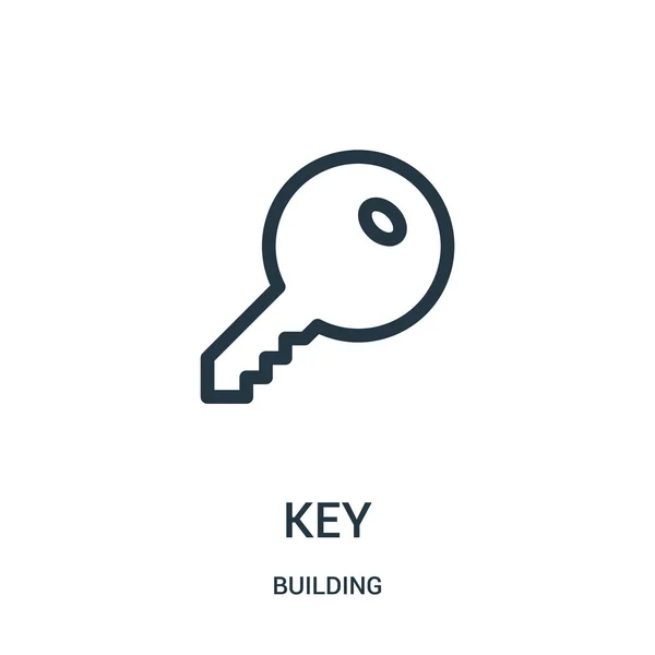 key icon vector from building collection. Thin line key outline icon ...