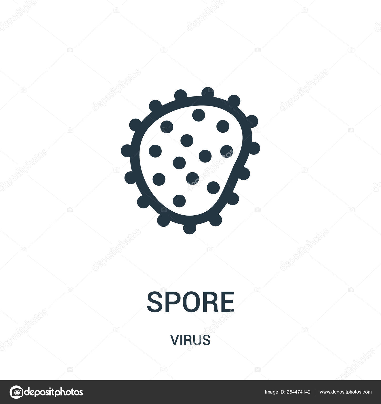 Spore icon vector from virus collection. Thin line spore outline icon ...