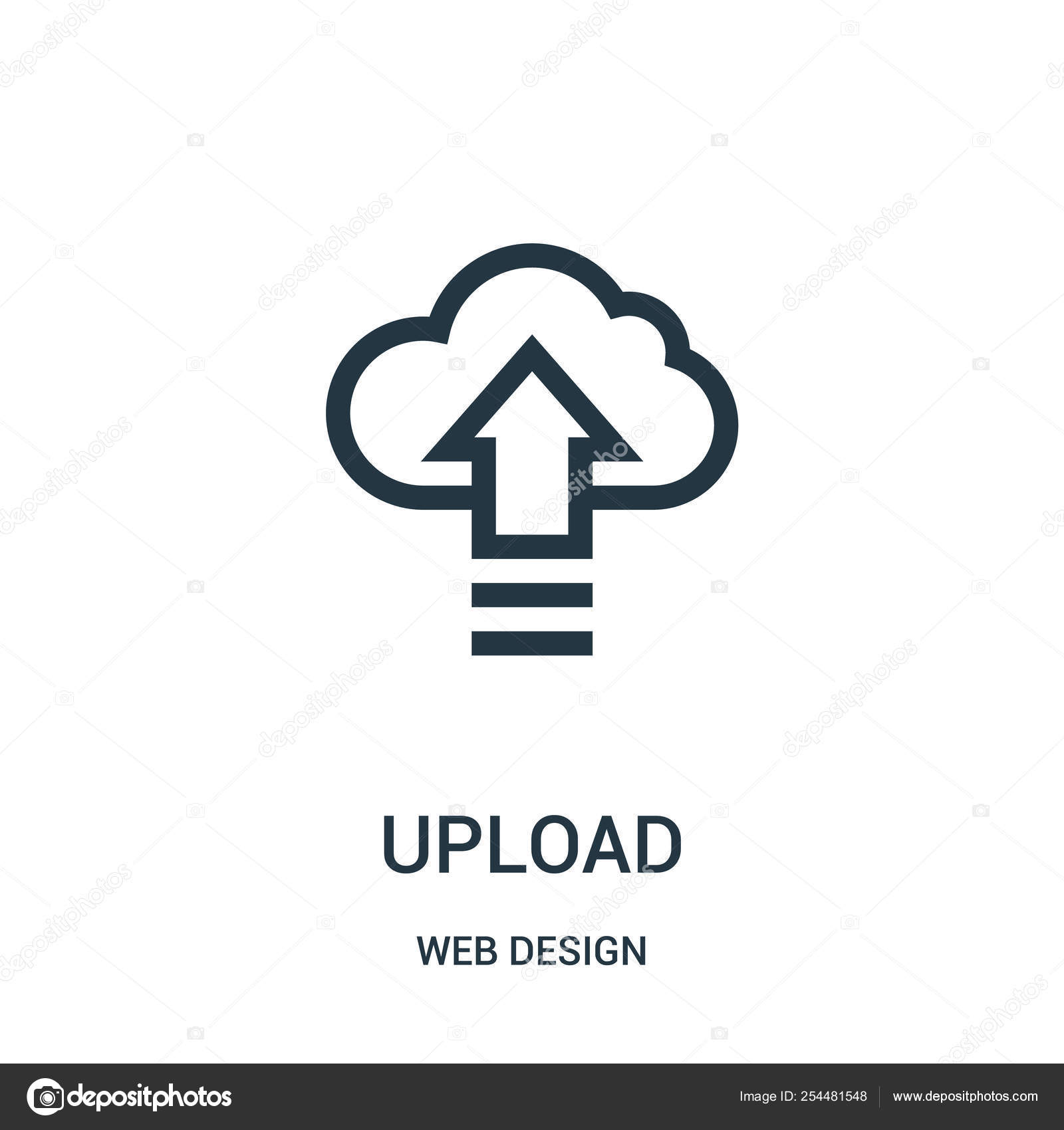 Upload icon vector from web design collection. Thin line upload outline icon vector illustration ...