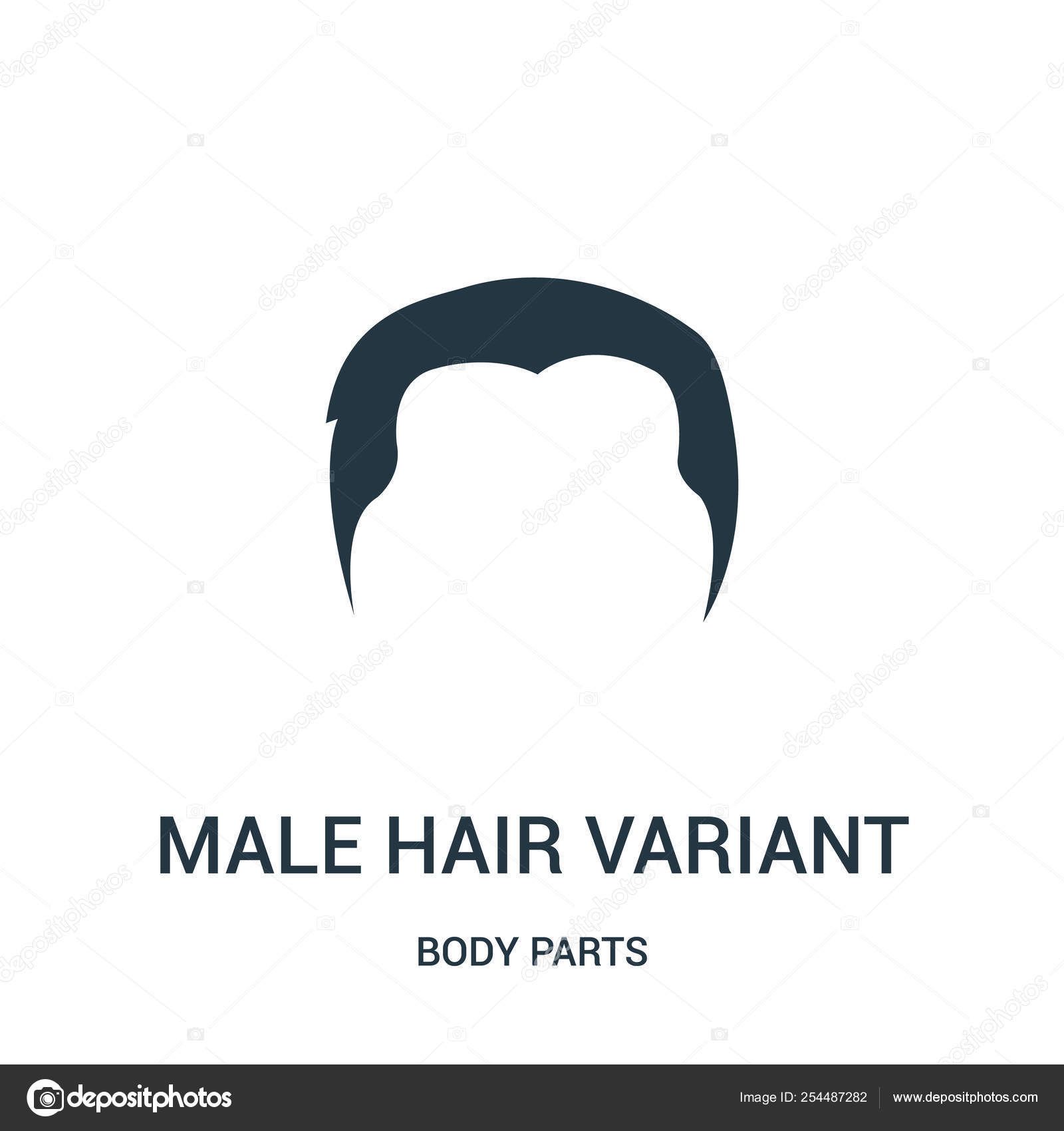 Male hair variant icon vector from body parts collection. Thin line ...