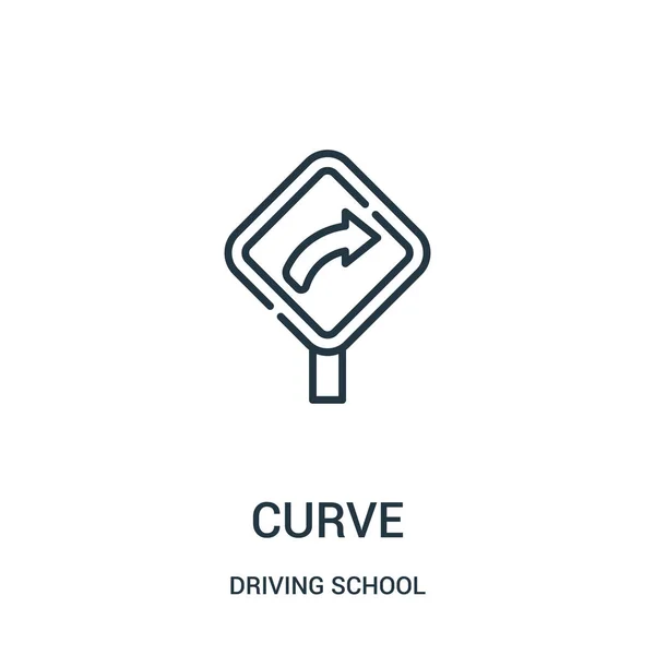 curve icon vector from driving school collection. Thin line curve outline icon vector ...