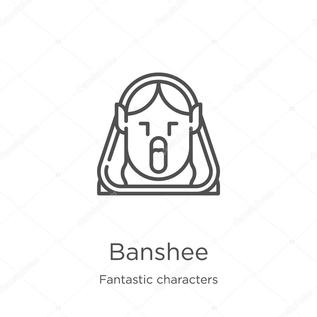 banshee vector icono de la colección de personajes fantásticos. Línea ...