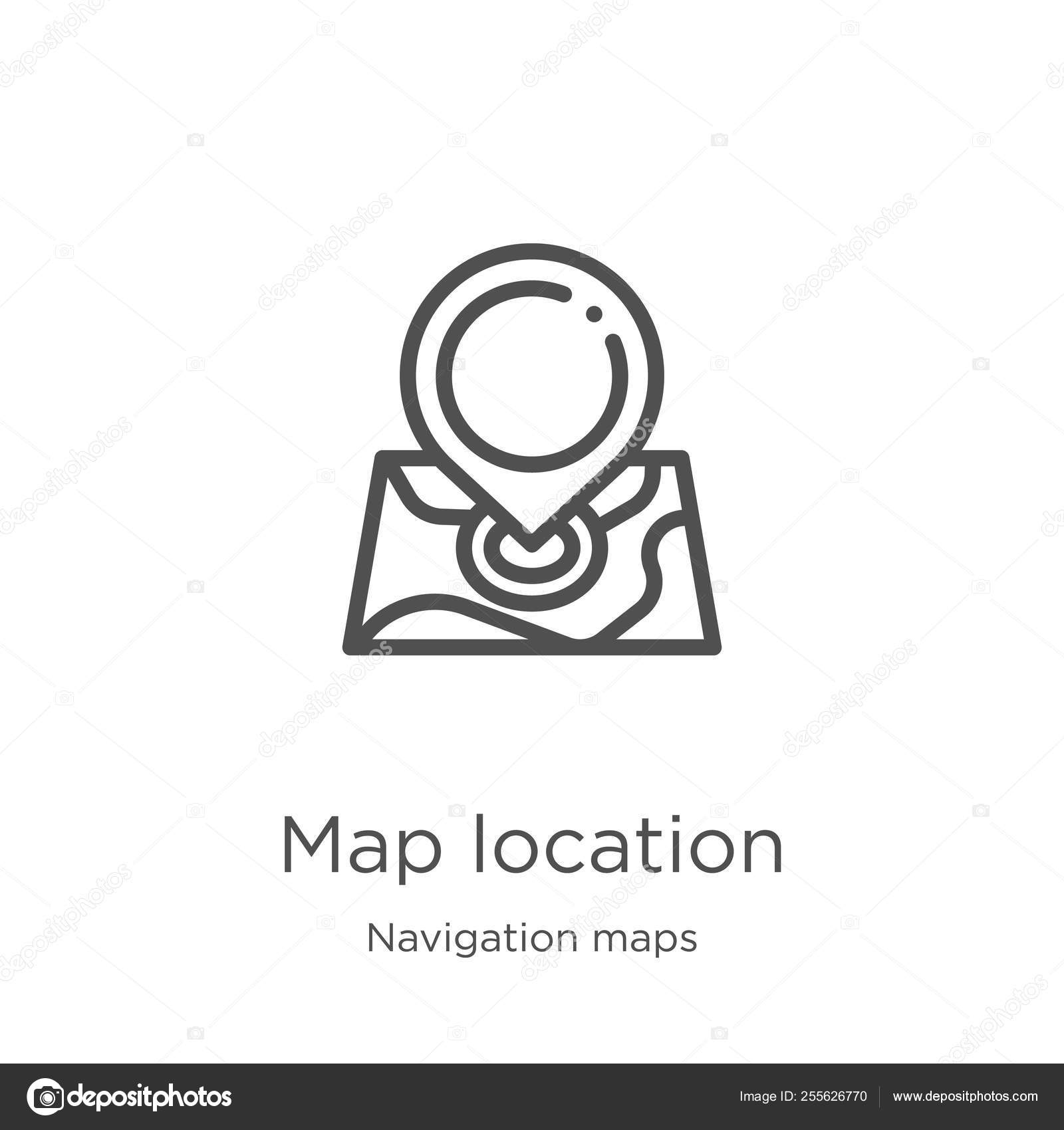 Map location icon vector from navigation maps collection. Thin line map ...