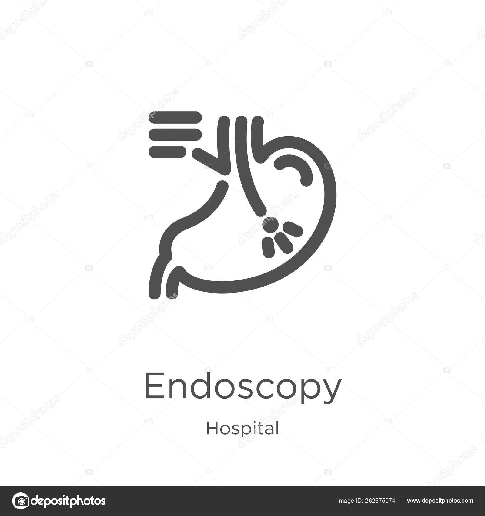 Endoscopy icon vector from hospital collection. Thin line endoscopy ...